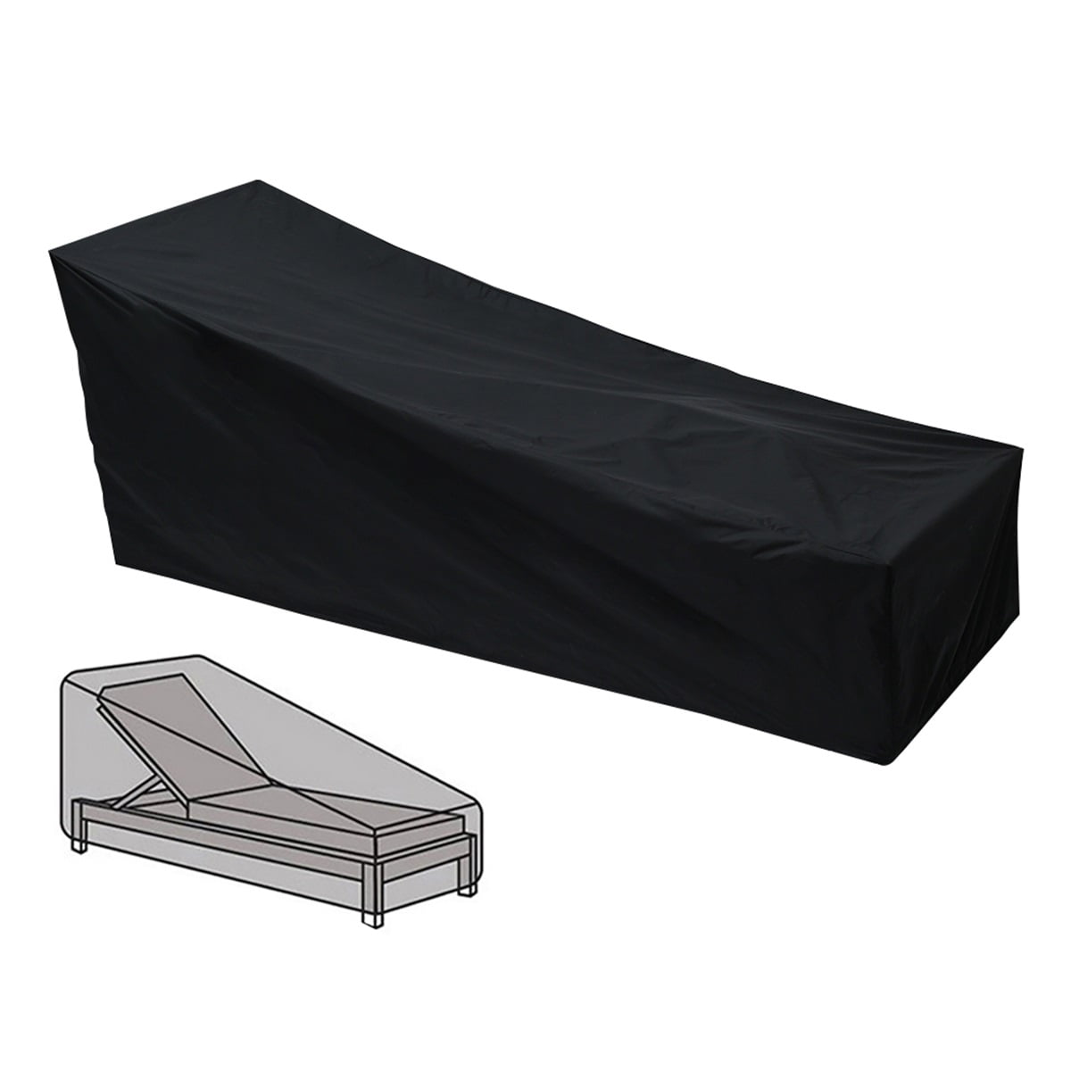 FUYGRCJ 79"L UV Protected Patio Chaise Lounge Cover, 210D Heavy Duty ...