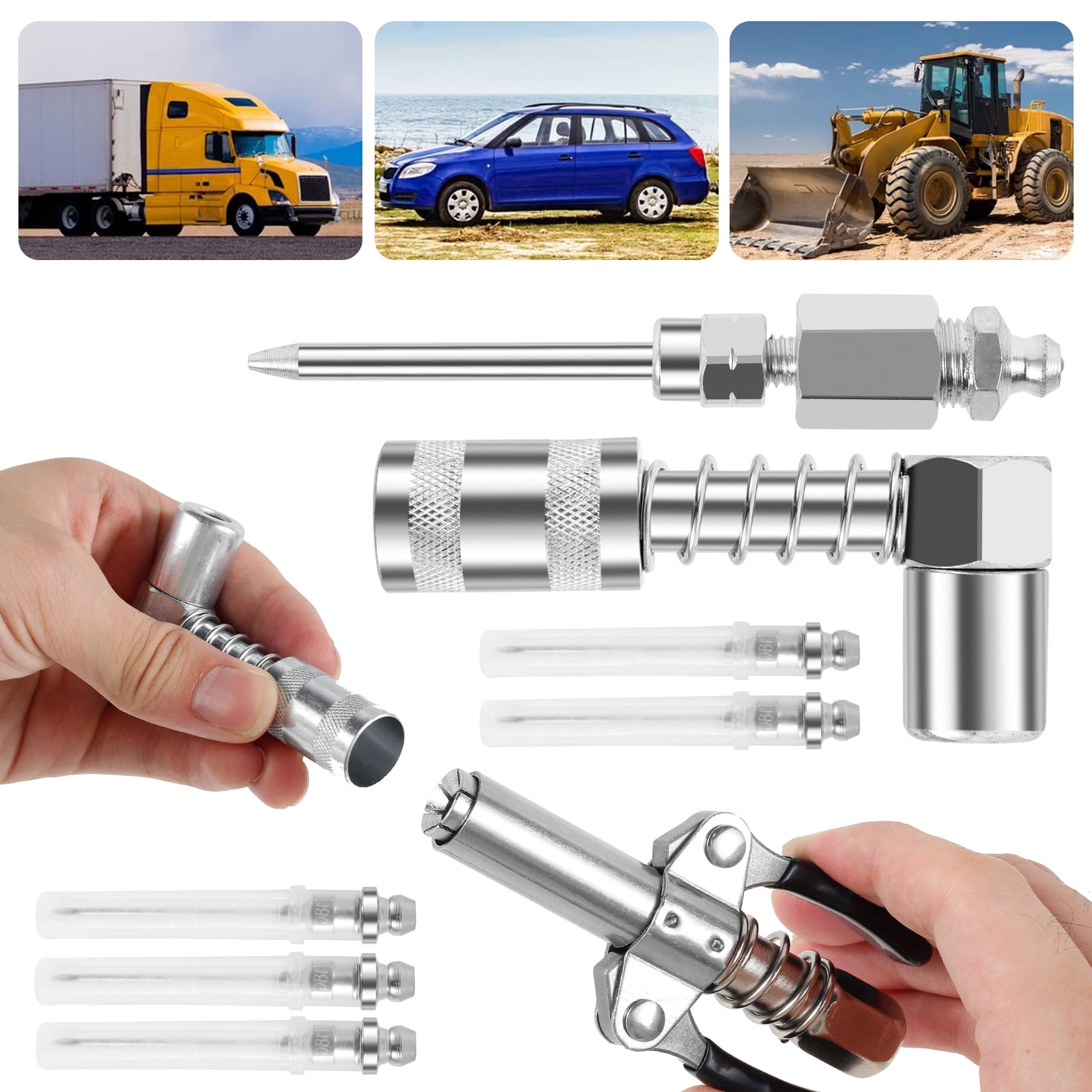 FUYGRCJ 7PCS Grease Needle Dispenser Accessory Set, 90 Degree Grease ...