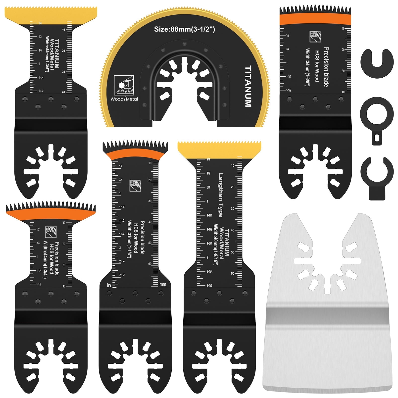FUYGRCJ 7Pcs Oscillating Saw Blade Titanium Bimetal Oscillating ...