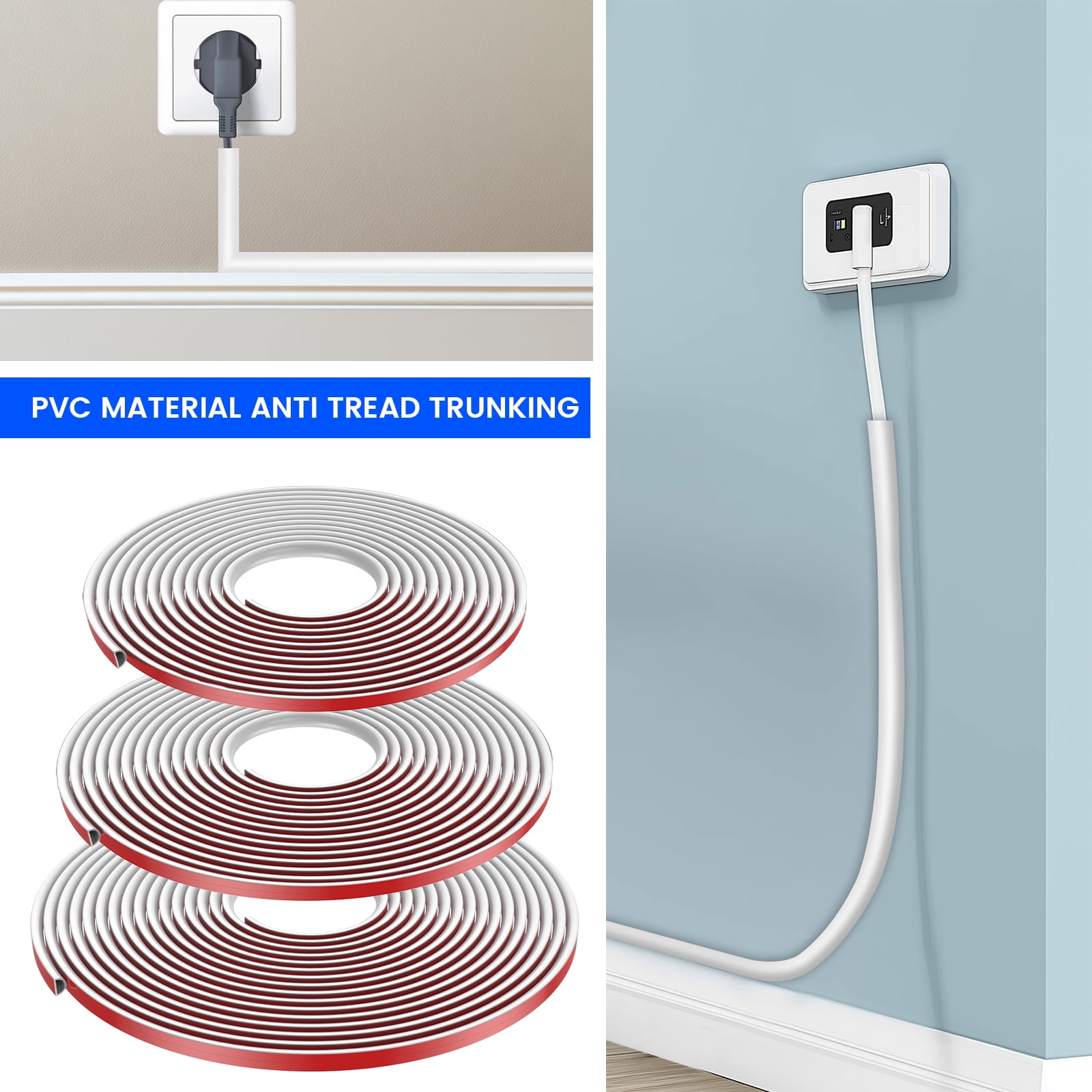 FUYGRCJ 8 Meter Wall Cord Hider, Self Adhesive Wall Cable Concealer ...