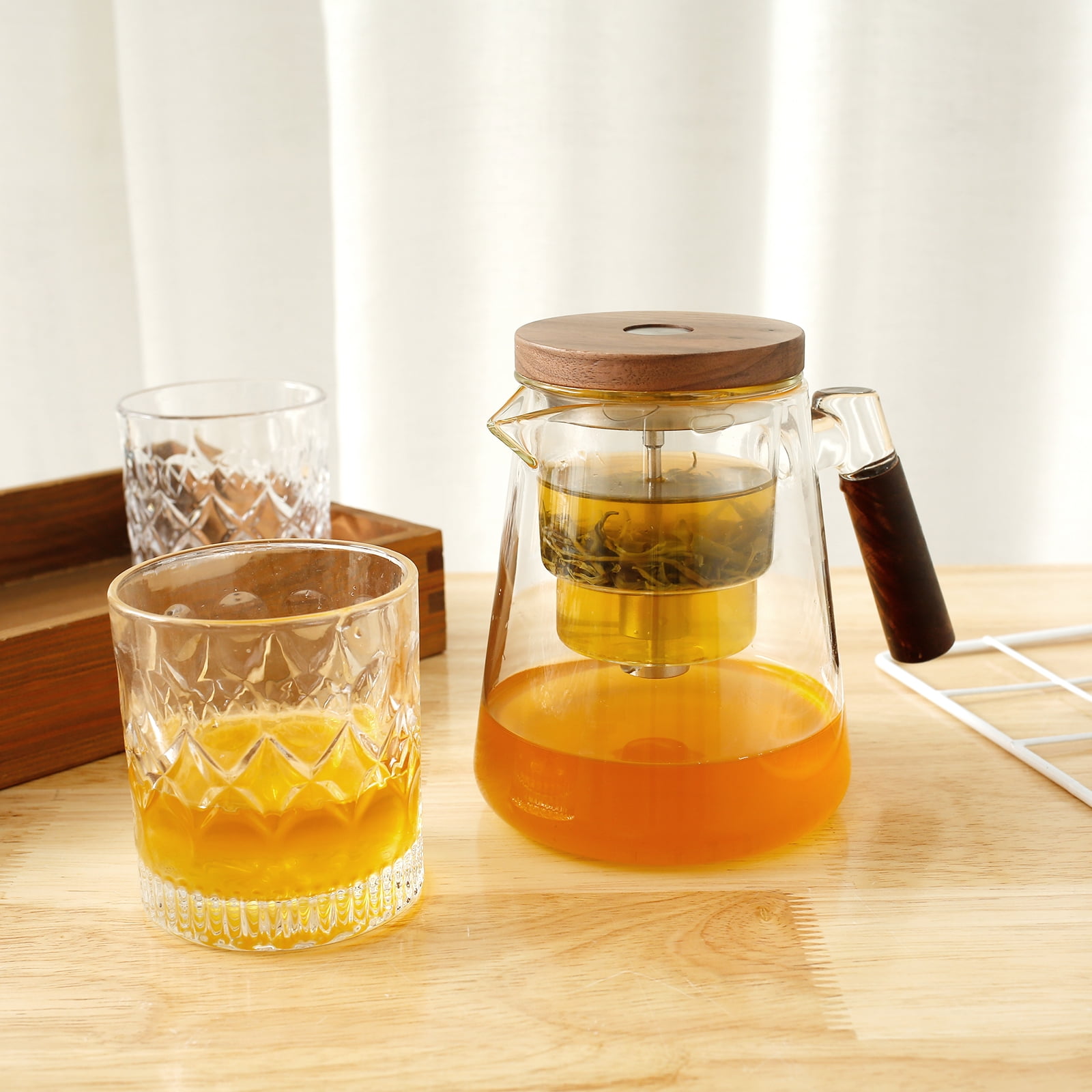 FUYGRCJ 800ml Glass Teapot with Removable Strainer Innovative Water ...