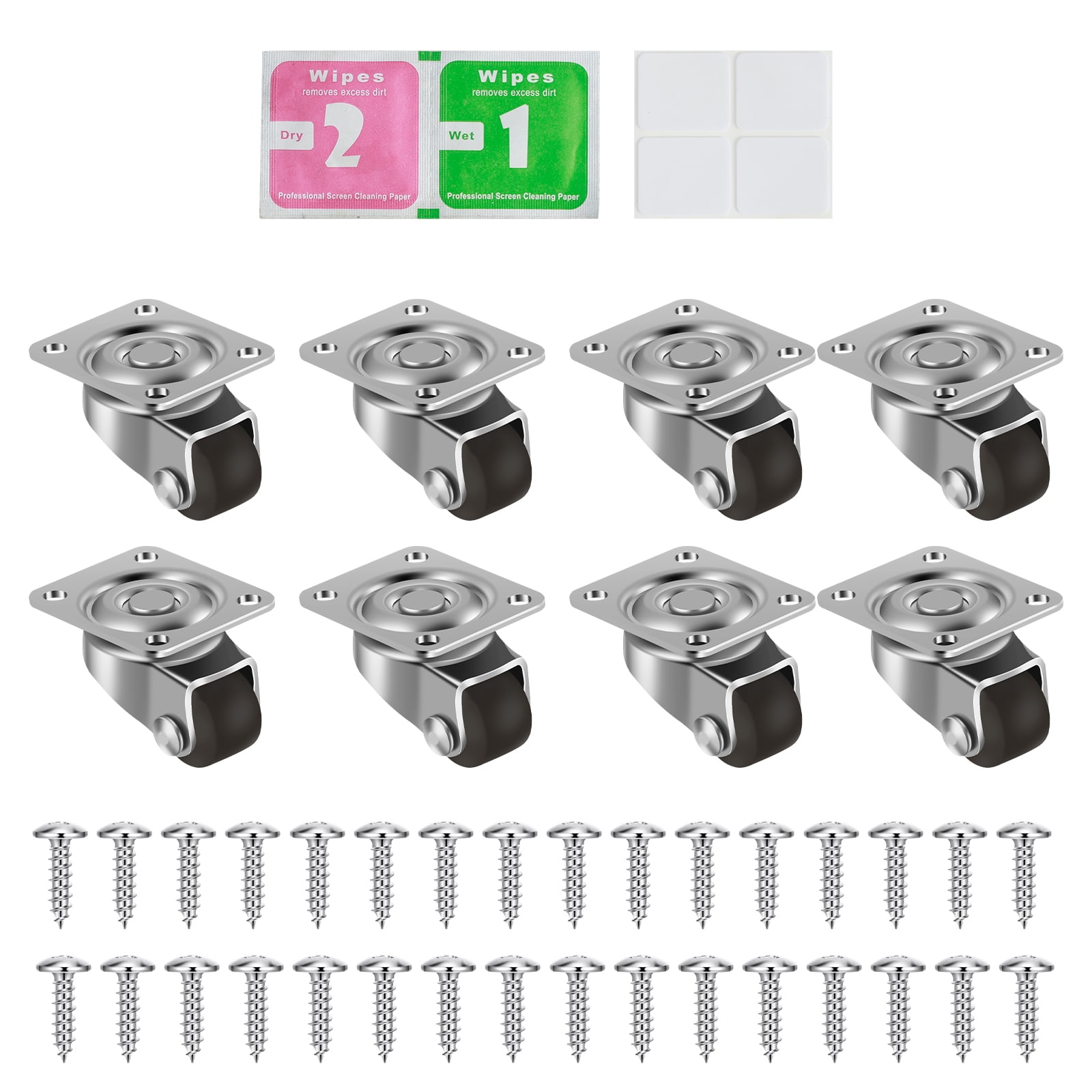 FUYGRCJ 8Pcs Small Caster Wheel Kit 1/2inch Mini Swivel Caster Wheel ...