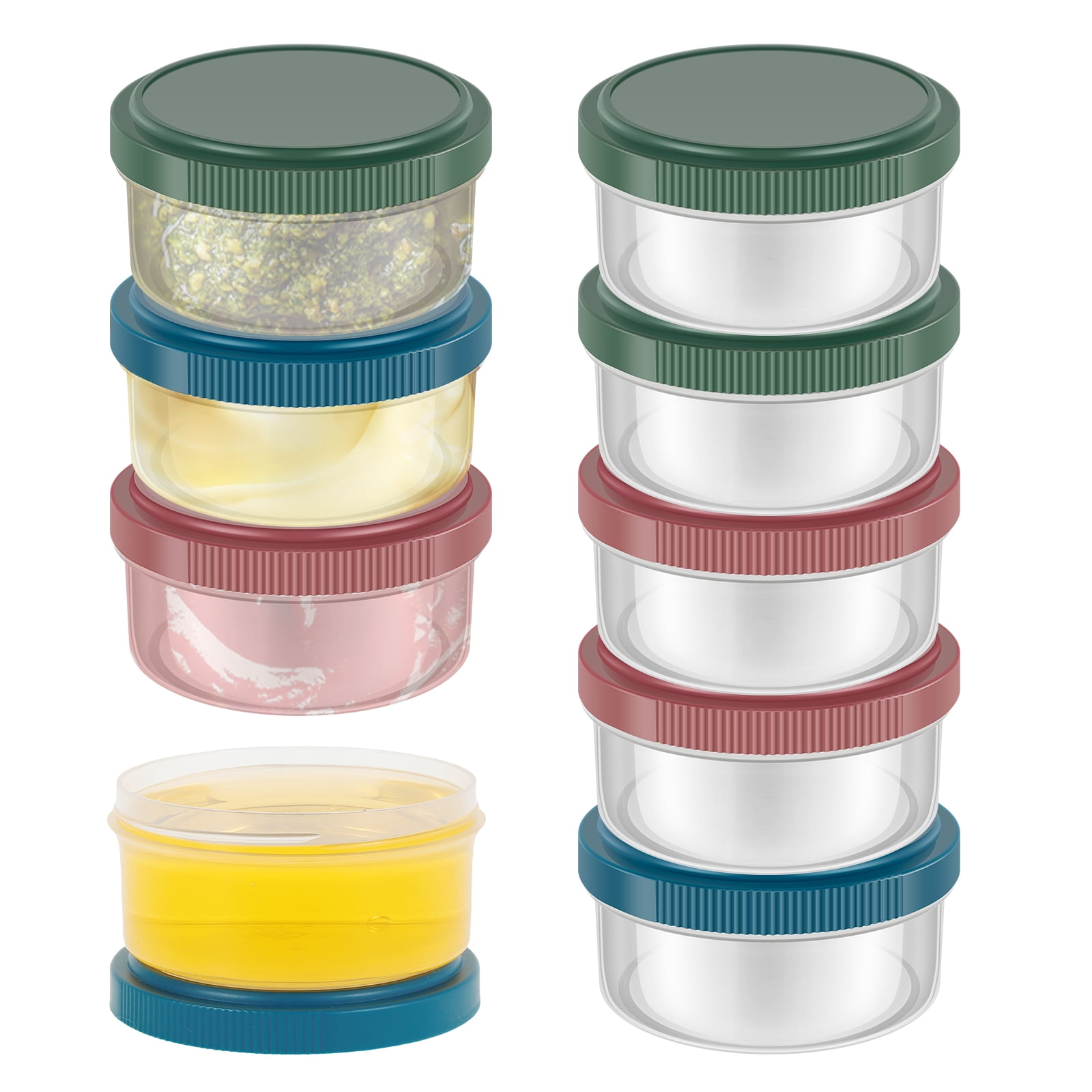 FUYGRCJ 9PCS Salad Dressing Container with Leakproof Lids 50ml or 75ml ...