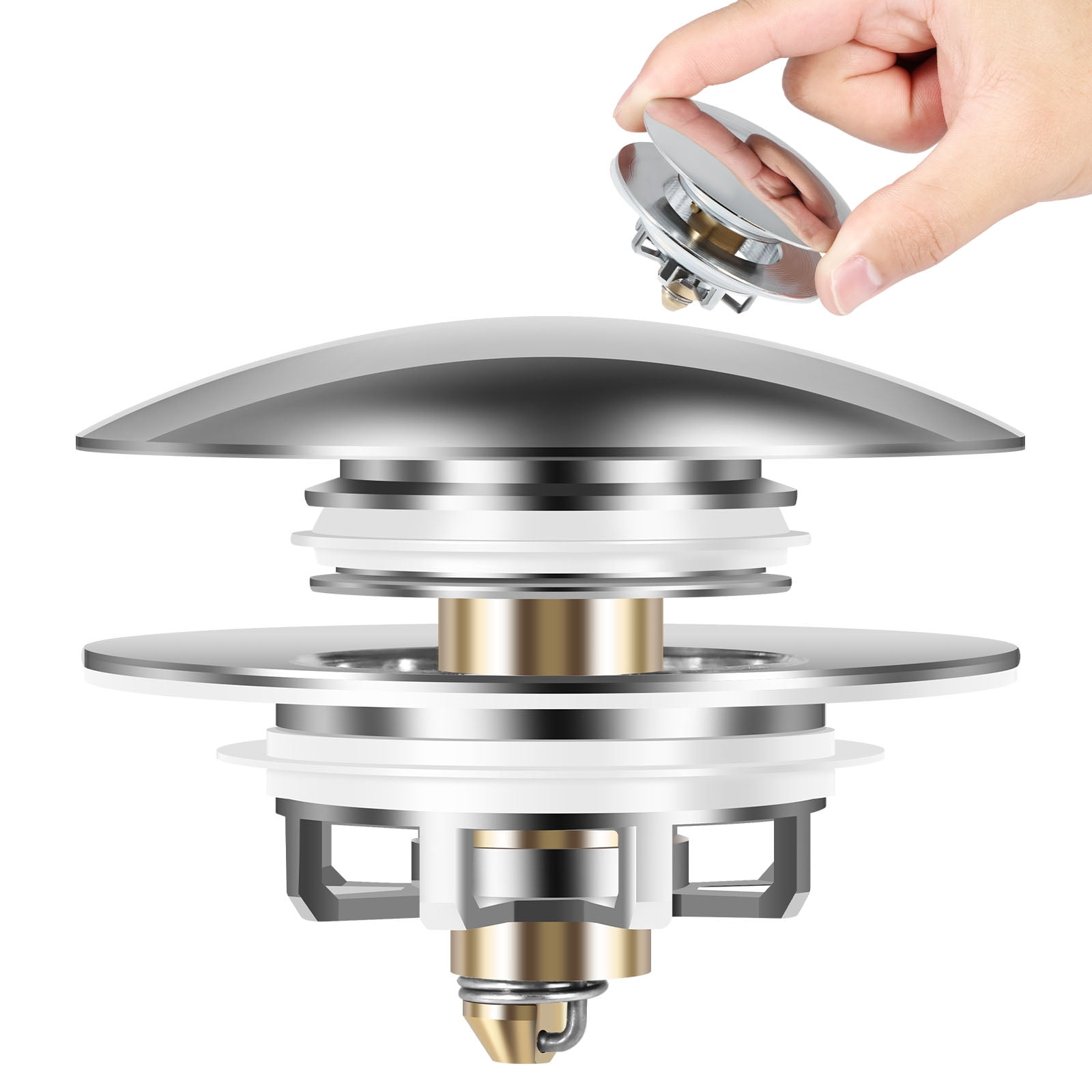 FUYGRCJ Bathtub Drain Stopper Universal Pop Up Drain Plug Rustproof ...