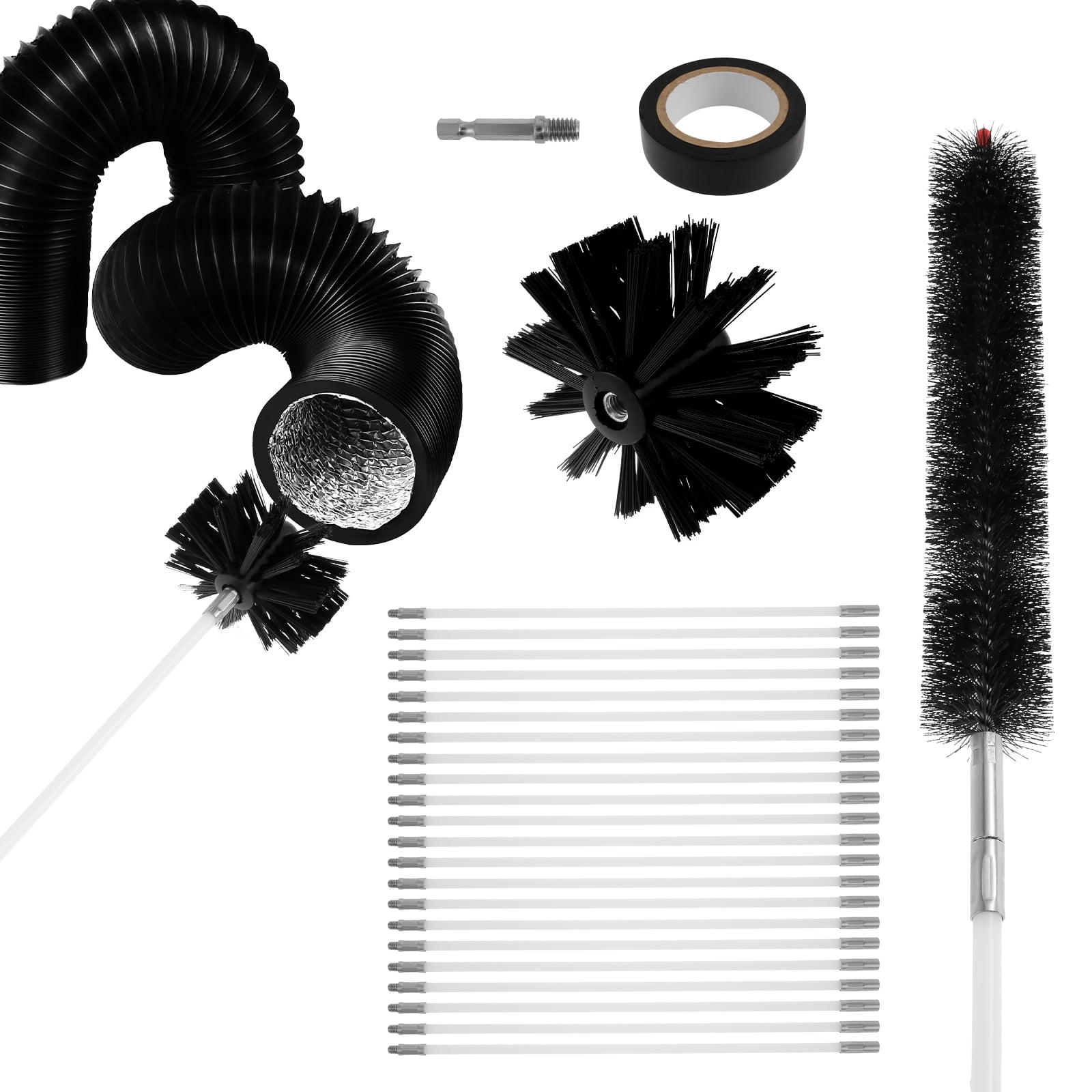 FUYGRCJ Dryer Vent Cleaner Kit Flexible Lint Brush Fireplace Chimney ...