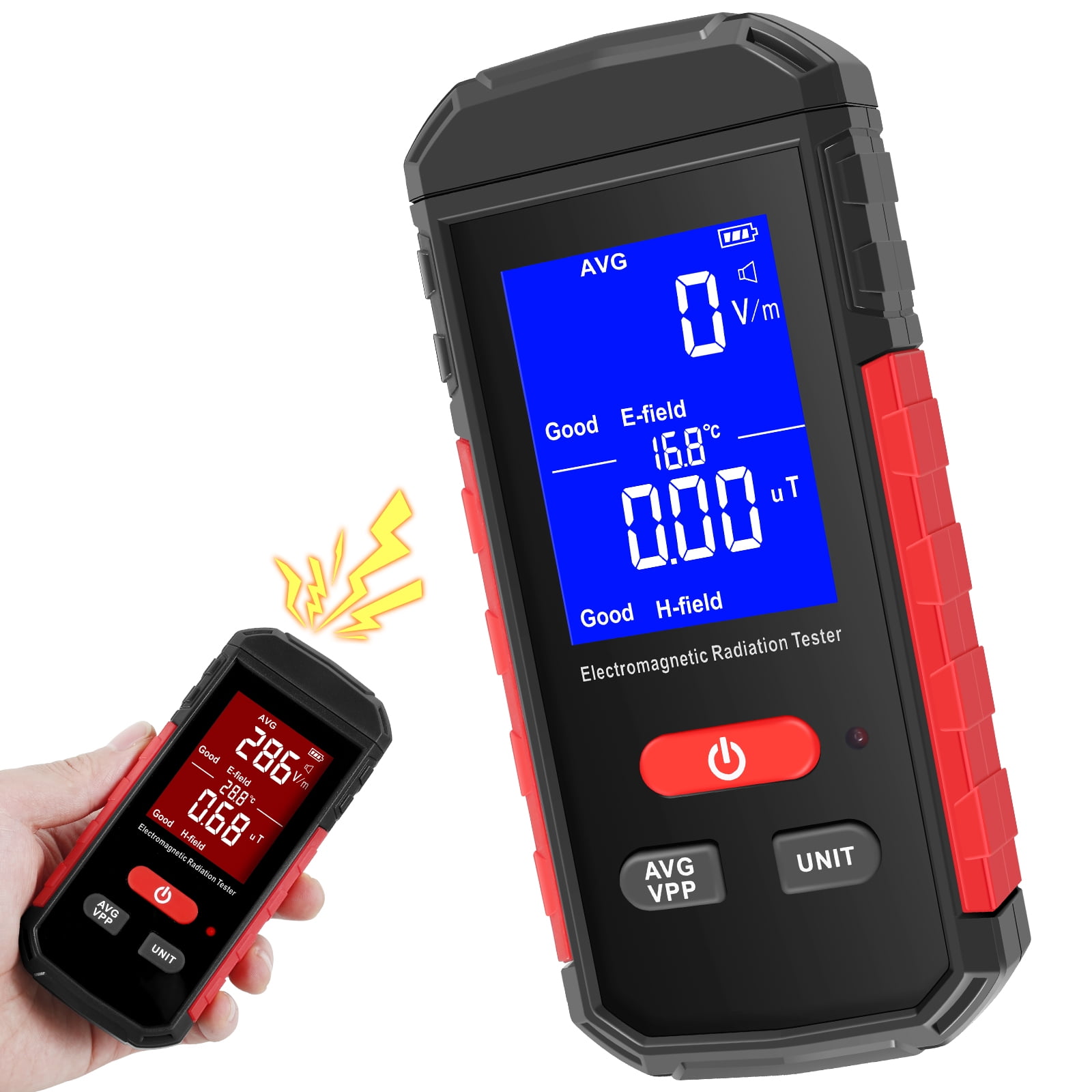 FUYGRCJ EMF Meter, Rechargeable Digital Electromagnetic Field Detector ...
