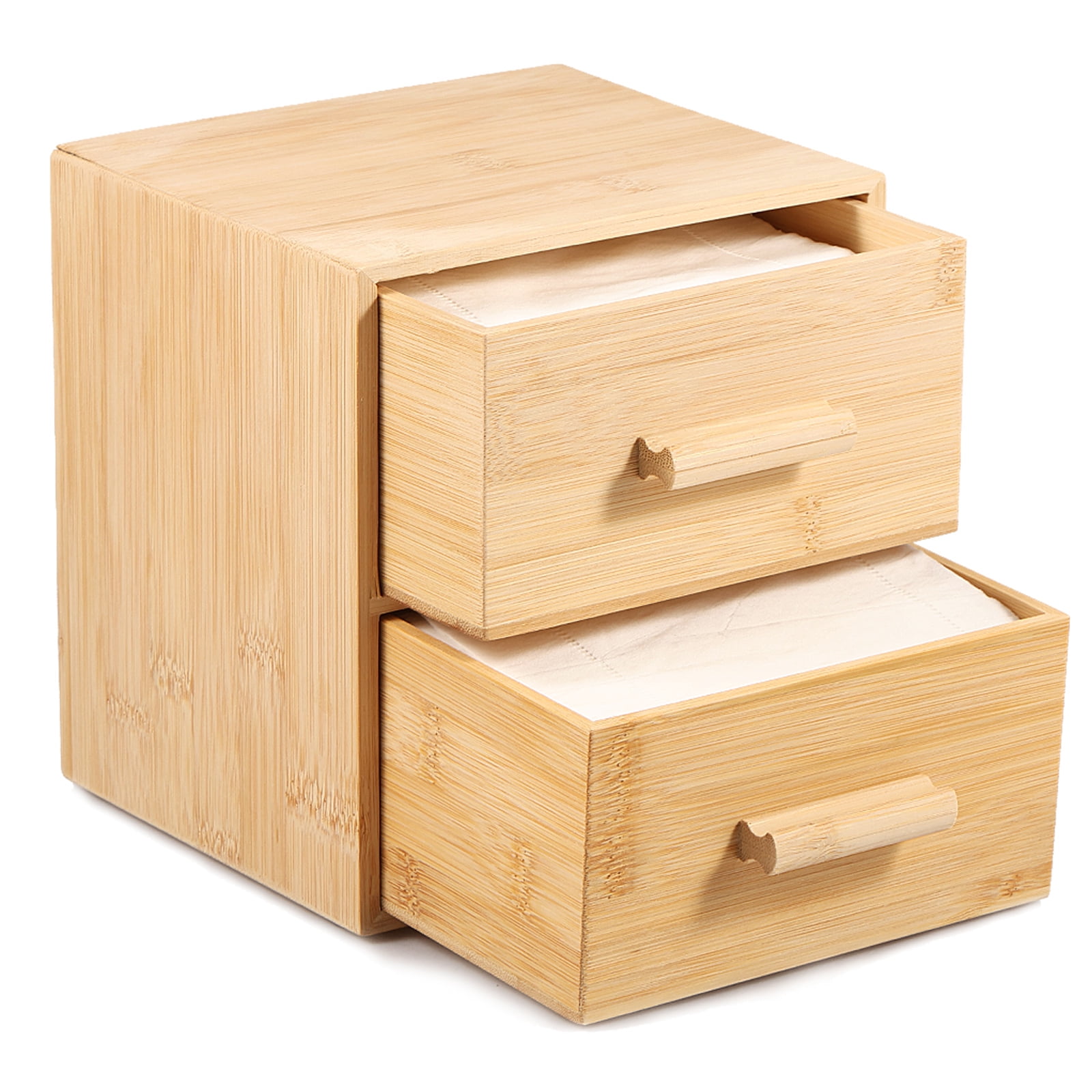 FUYGRCJ Face Towel Holder Box Bamboo Face Towel Container Space Saving ...