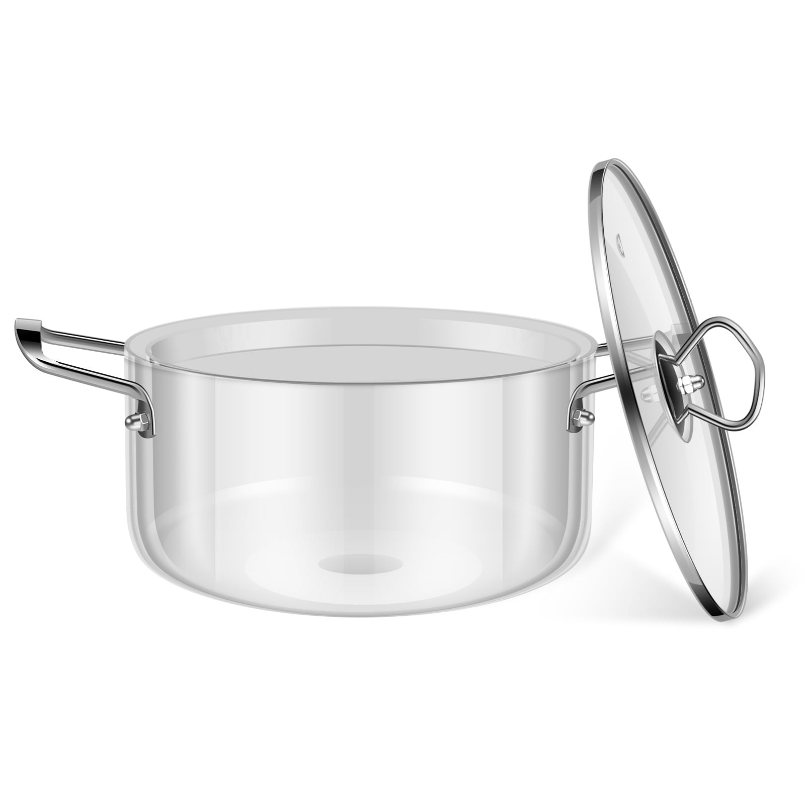 FUYGRCJ Glass Cooking Pot 2.5L Heat Resistant Simmer Pot Clear Glass ...
