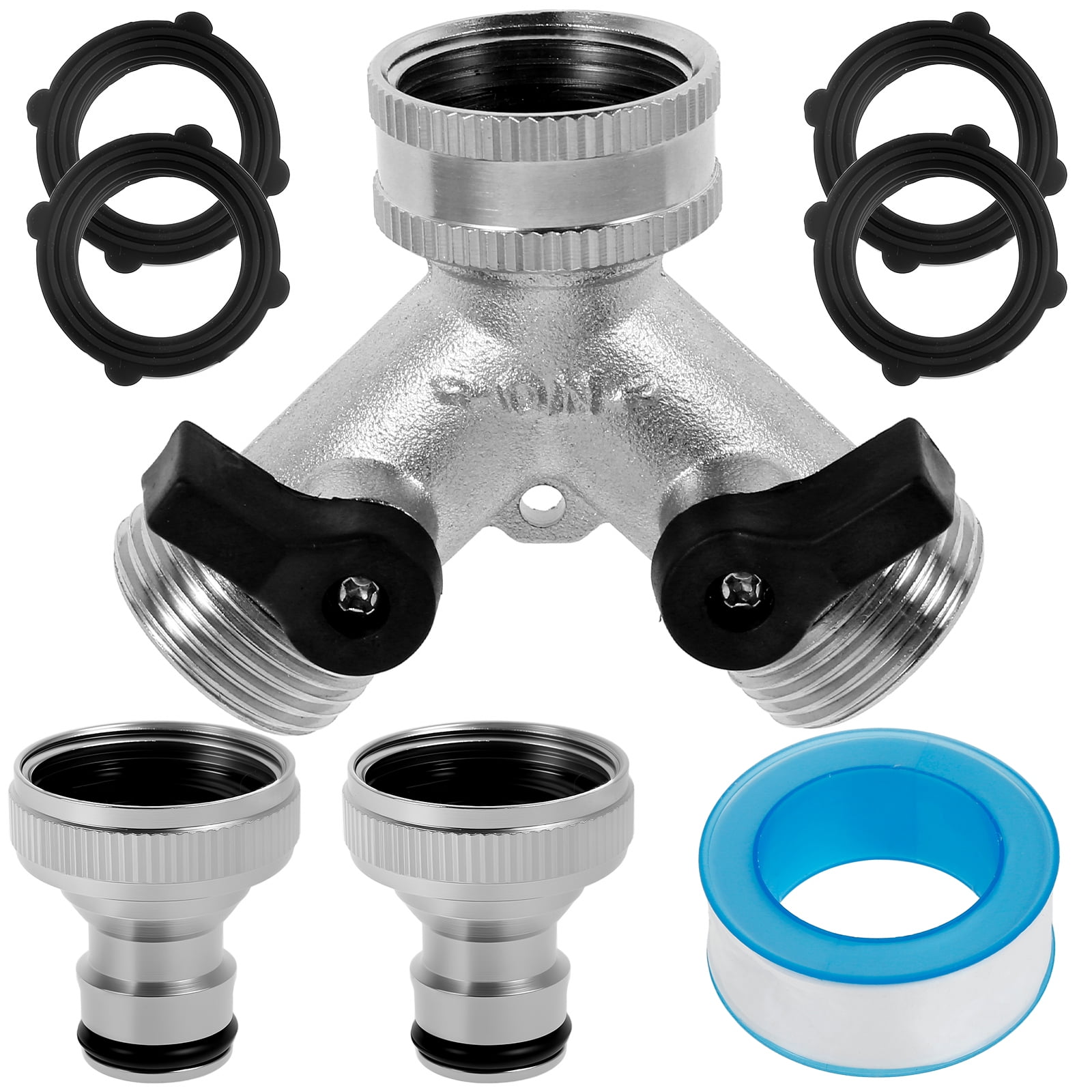 FUYGRCJ Heavy Duty Solid Brass Splitter, Garden Hose Manifold Connector ...