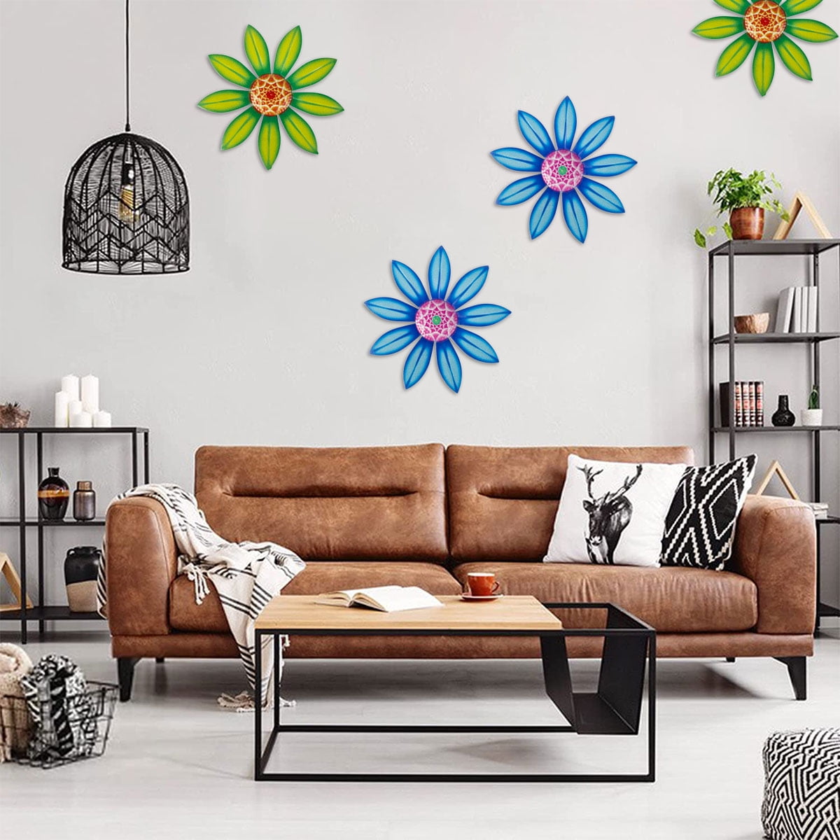 FUYGRCJ Metal Flowers Wall Decor 6.7 Inch Flower Wall Sculpture Hand ...