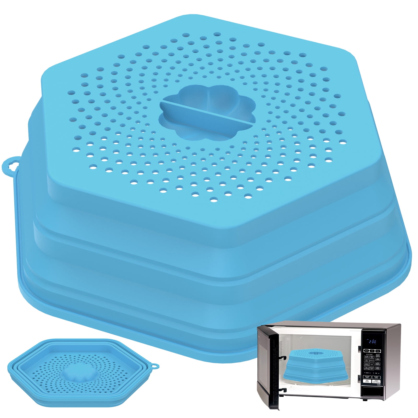 FUYGRCJ Microwave Food Cover, 10.5 inch Vented Collapsible Splatter ...