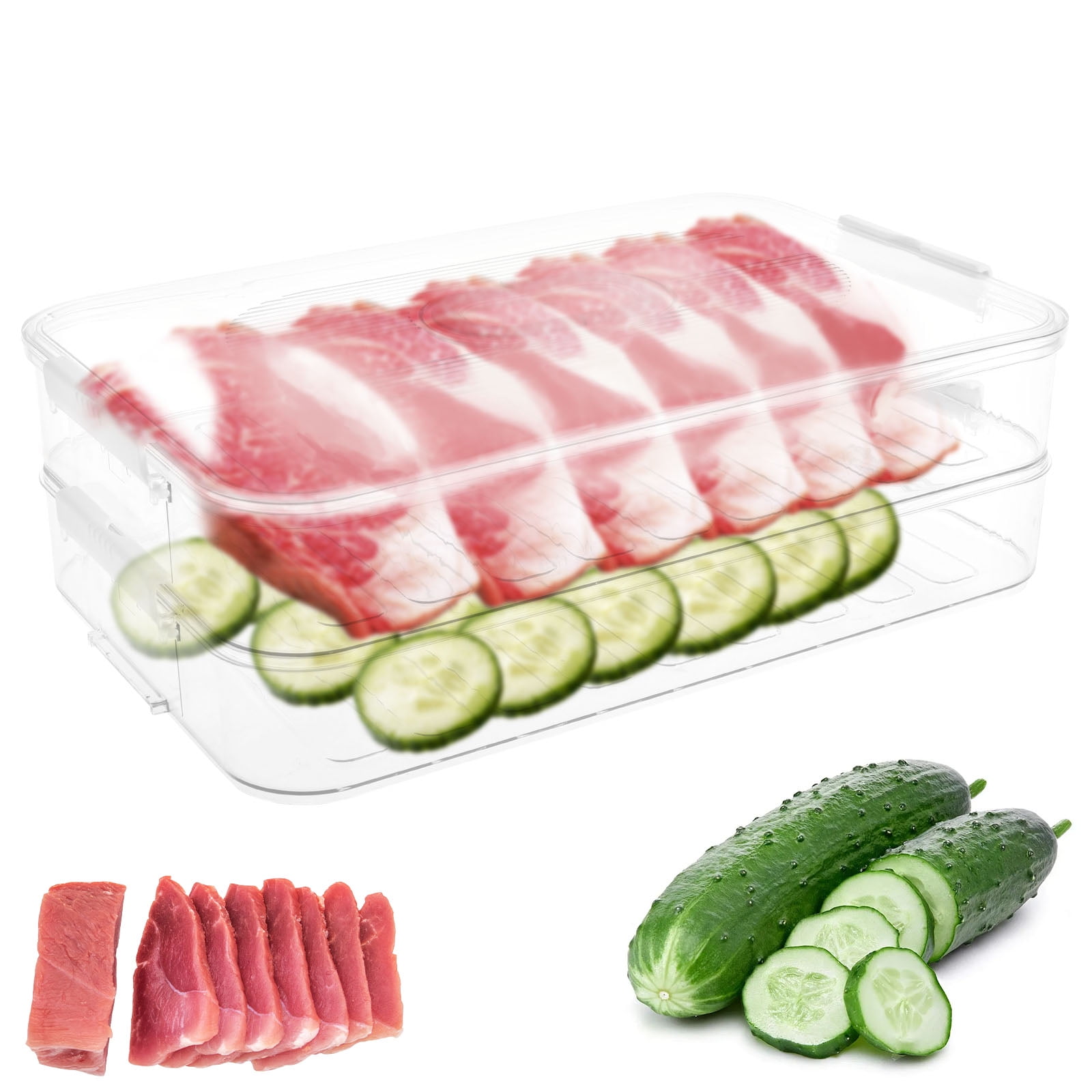 FUYGRCJ Multilayered Classification Meat Container Detachable Lunch ...