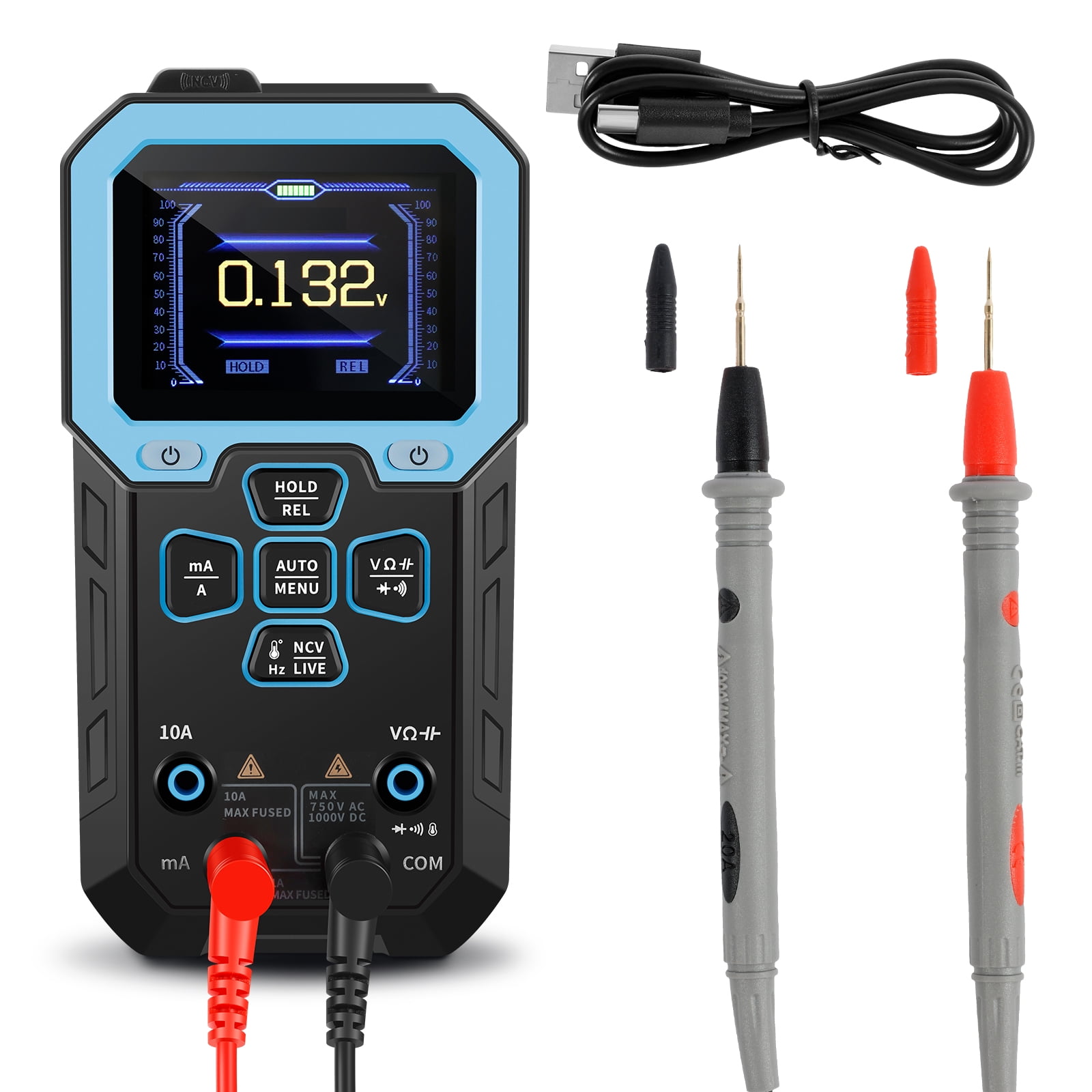 FUYGRCJ Smart Digital Multimeter Tester, 10000 Counts Auto Ranging ...