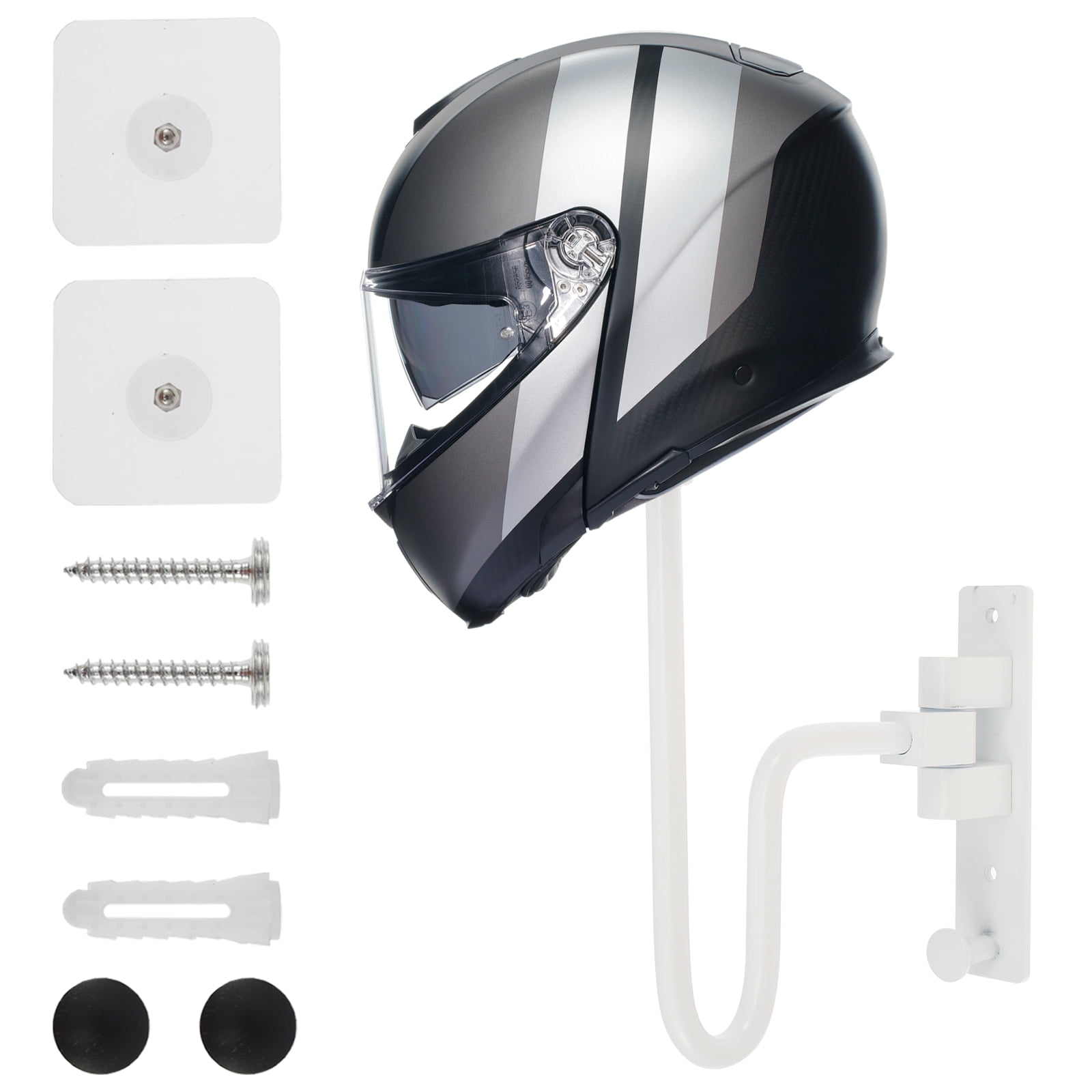 FUYGRCJ Wall Mount 180 Degree Rotation Motorcycle Helmet Rack Helmet ...