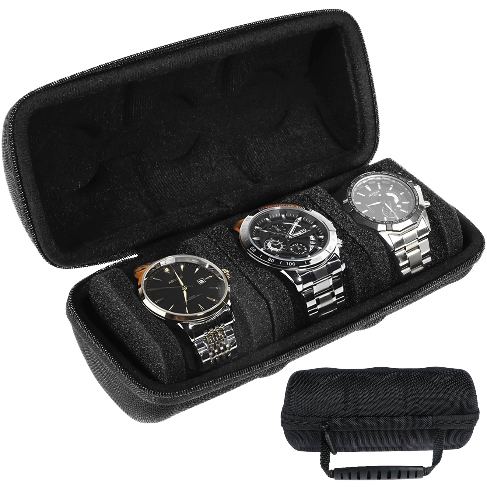 FUYGRCJ Watch Travel Case 3 Slot Fashion Watch Box Organizer with Watch ...