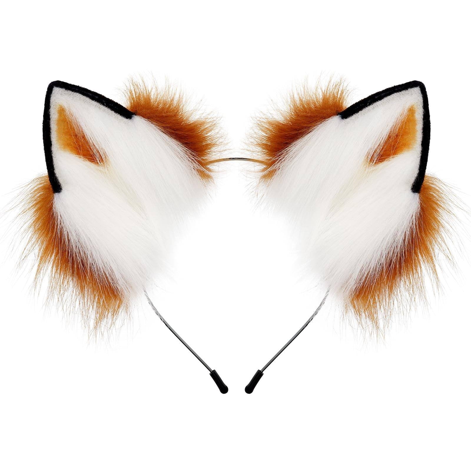 FUYPSE 2026 New Arrivals Fox Long Fur Ears Hair Headwear, 2026 Fox Faux Fur Ears Headbands Party ...