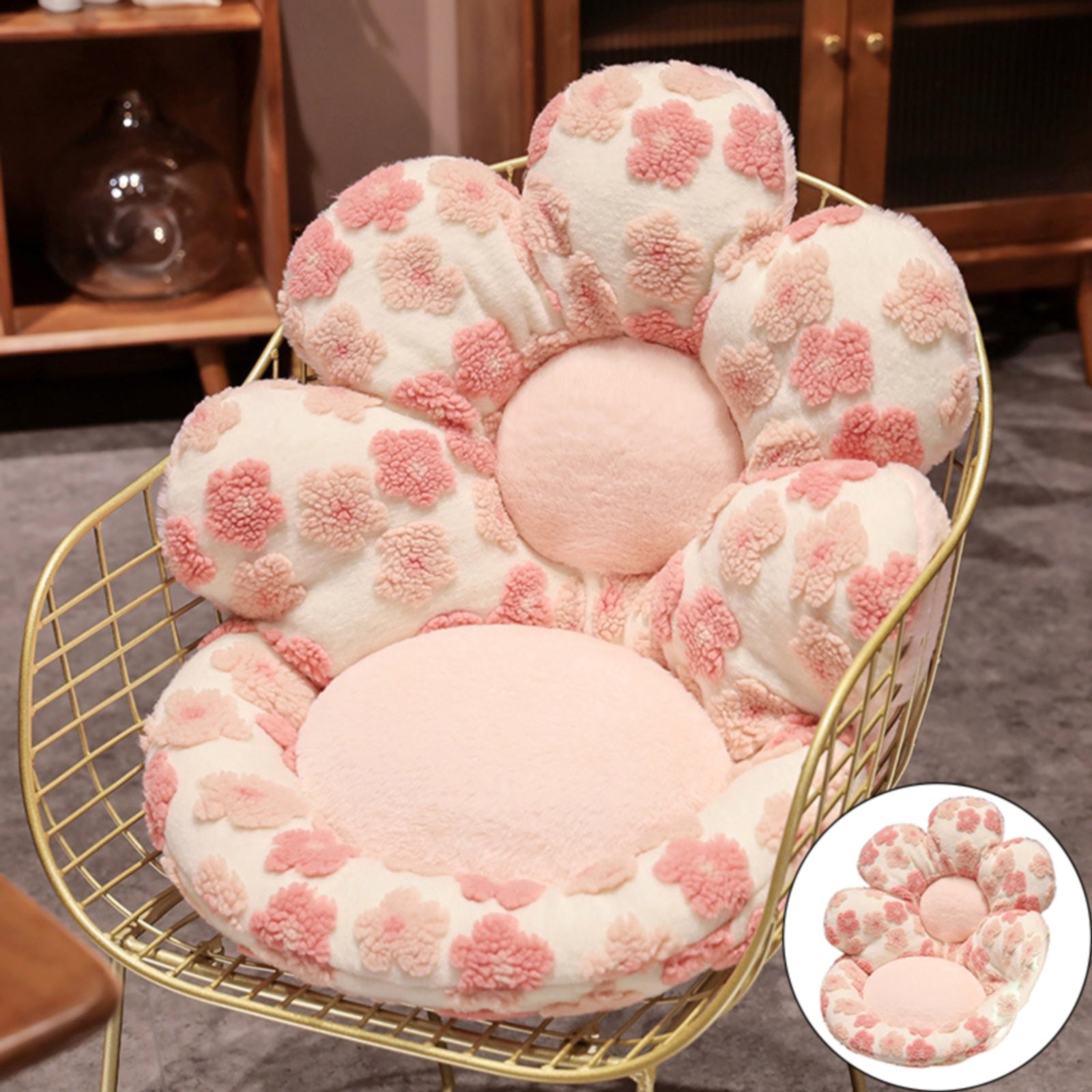 FUYPSE Clearance Cushion Backrest Floral Cushion Cute Furry Chair ...
