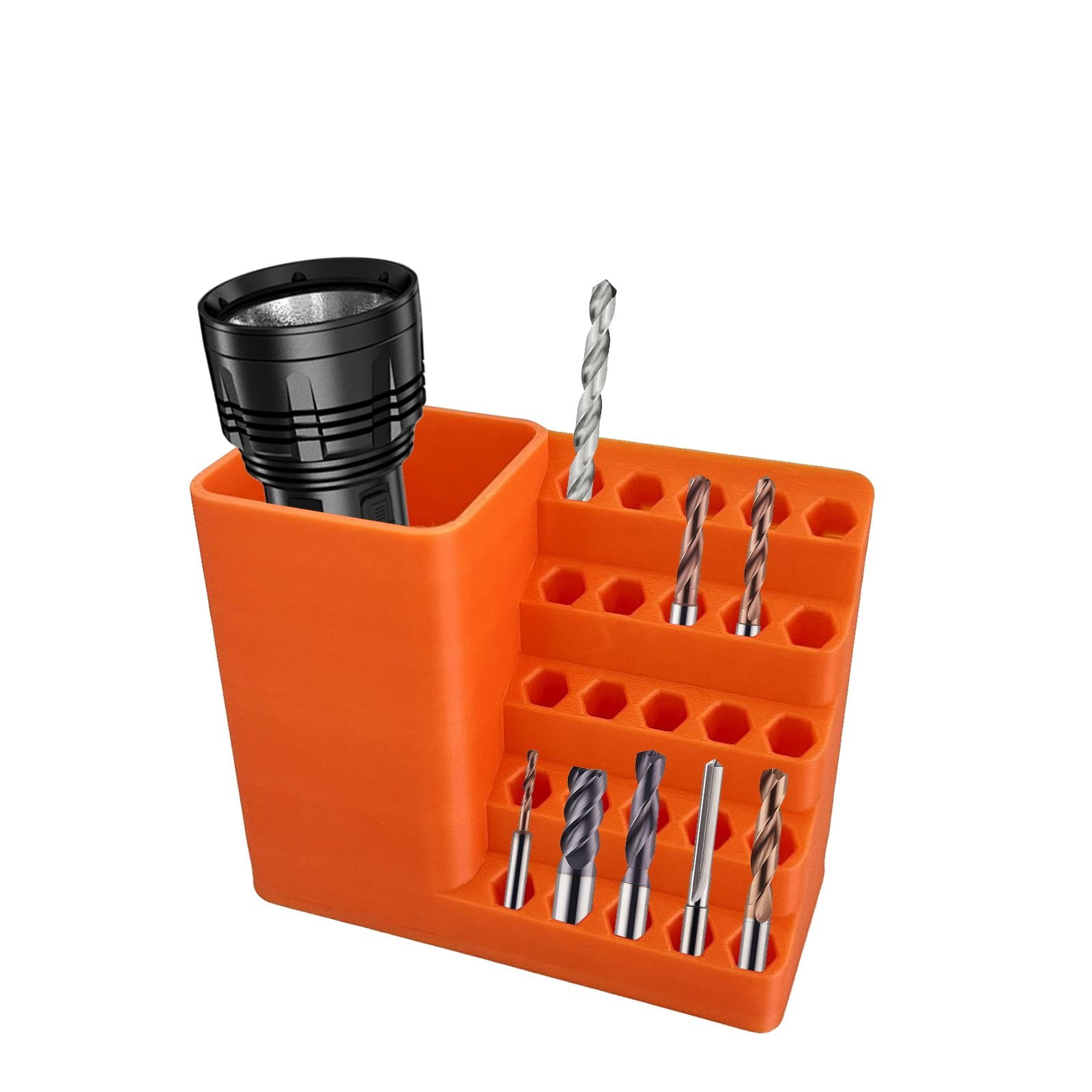 FUYPSE Clearance Rack "Orange CNC Drill Bit Organizer with Cup Holder 4 ...