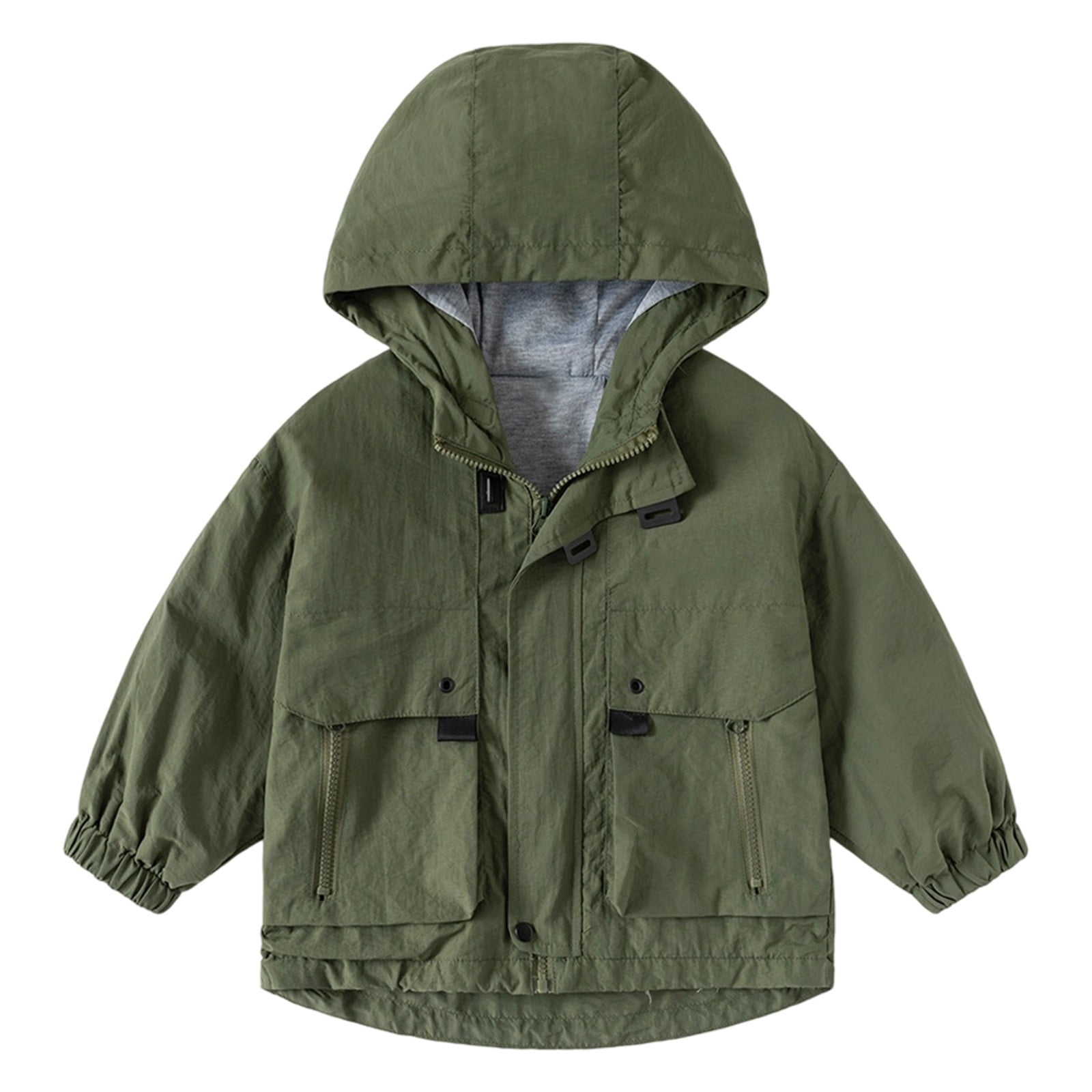 FUZHIQ Boys Lightweight Windbreaker Jacket Hooded Zipper Coat Outdoor ...