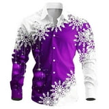 FUZHIQ Christmas Shirts for Men Long Sleeve Button Down Dress Shirt Novelty 3D Reindeer Tops ...
