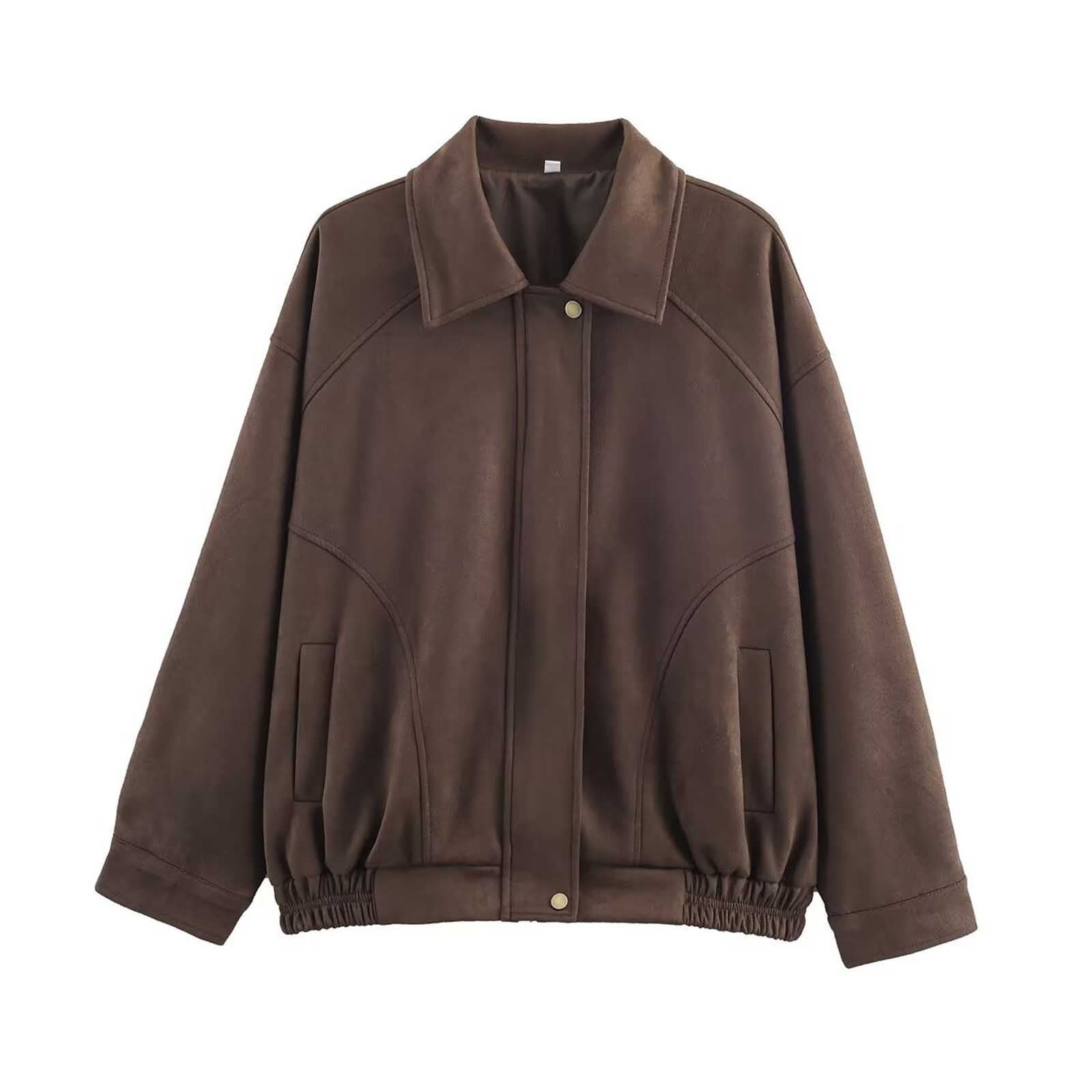 FUZHIQ Faux Leather Jacket Women Motorcycle Jacket Oversized Oversized ...