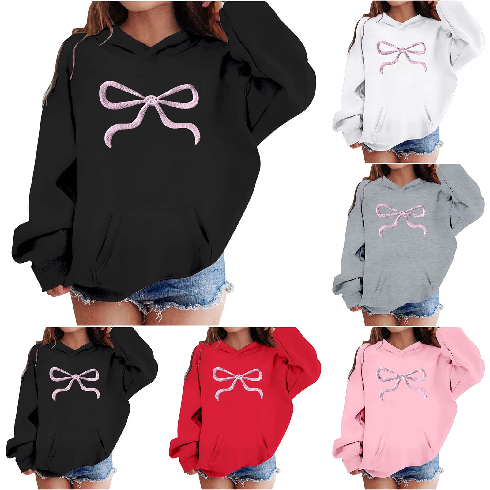 FUZHIQ Girls Hoodies Cute Letter Print Graphic Hoodies Soft Cozy ...
