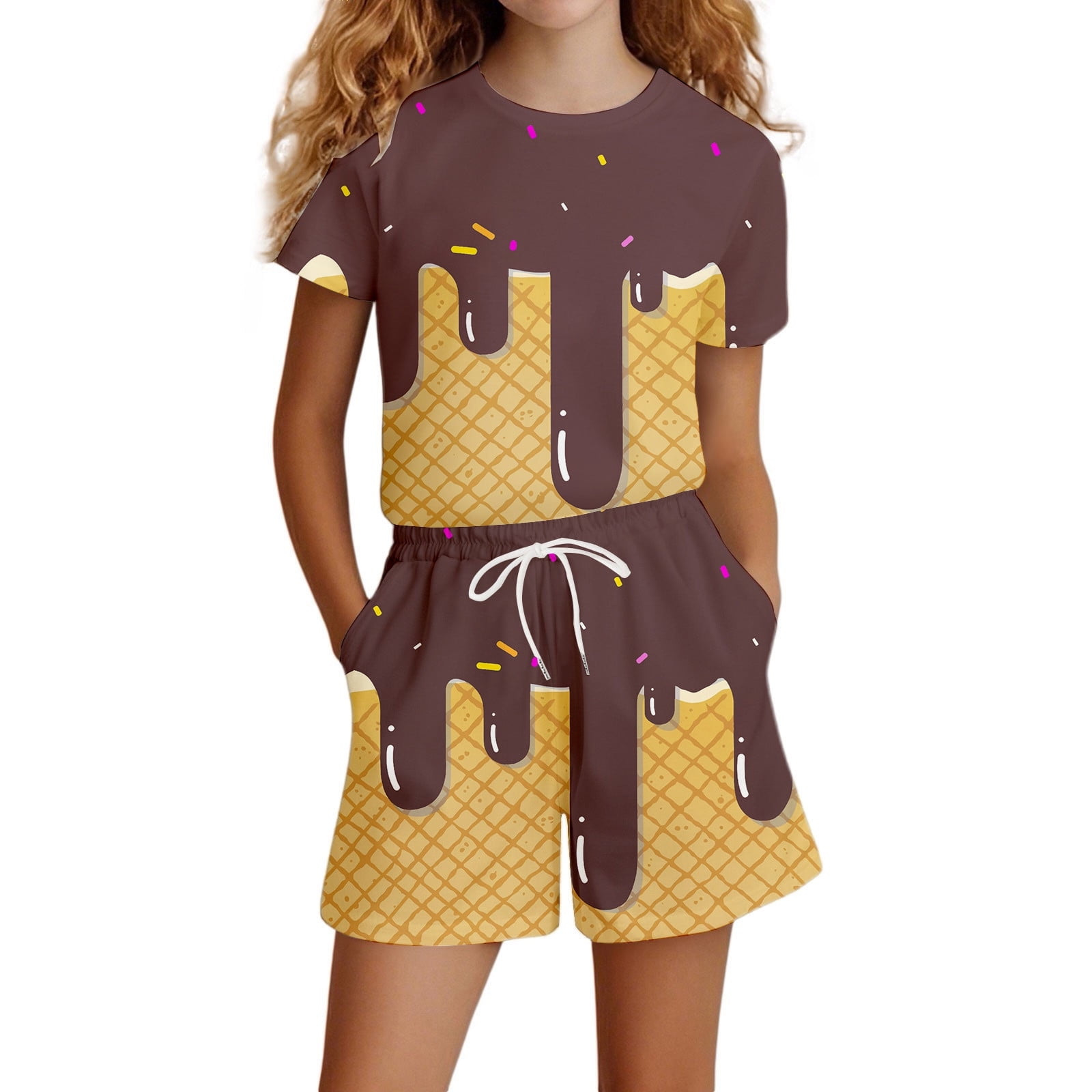 FUZHIQ Girls Outfits Size 8 ,Kids Short Sleeve Outfits Casual Playwear ...