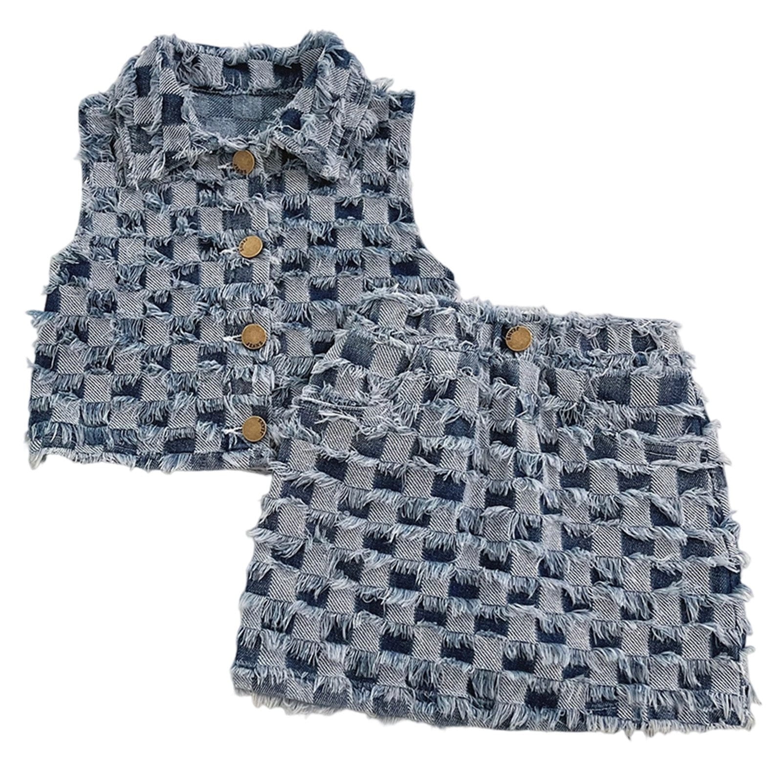 FUZHIQ Girls Two Piece Set ,Girls' Clothing Denim Suit 2 10 Years Old ...