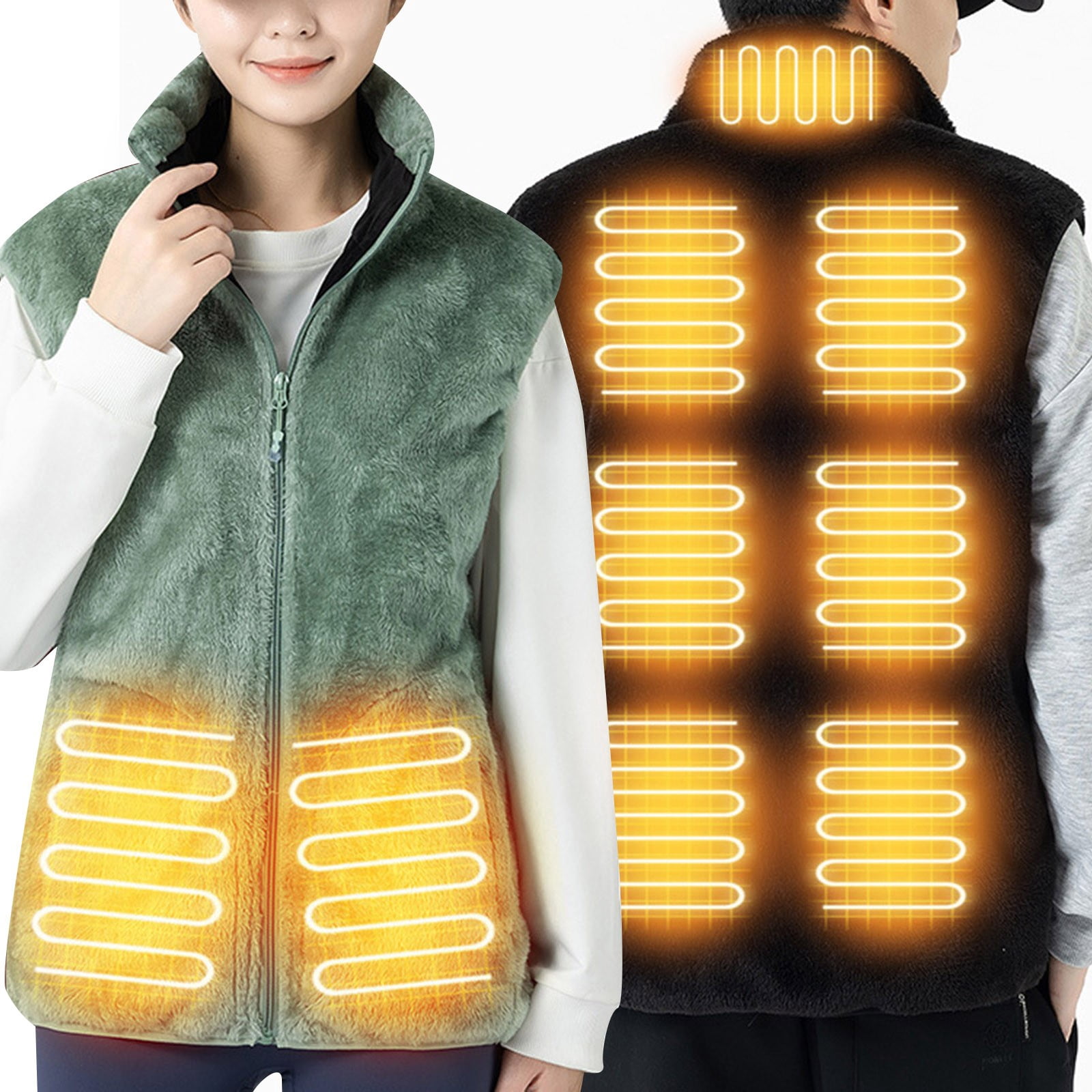FUZHIQ Heated Vest Coat with Battery Pack Lightweight Heated Jacket ...