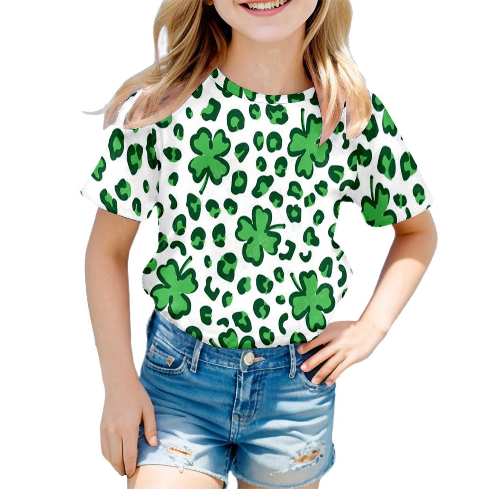 FUZHIQ Kids St. Patrick's Day Shirts Funny Irish Clover Pattys Short ...