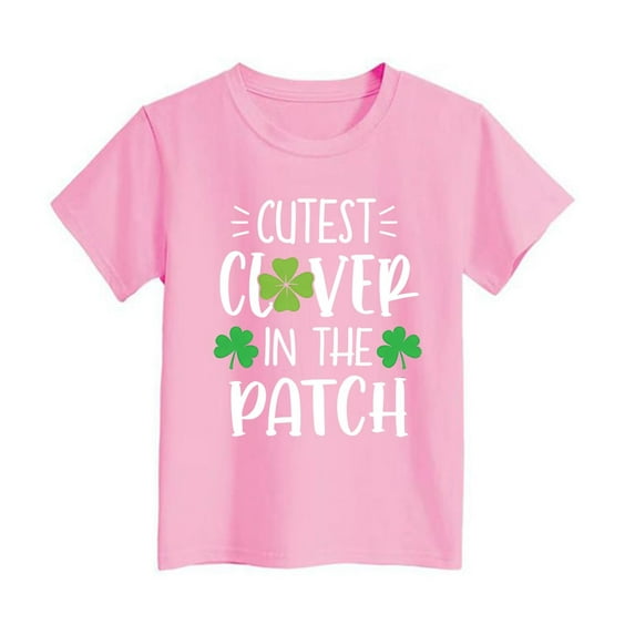 FUZHIQ Kids St. Patrick's Day Shirts Funny Irish Clover Pattys Short ...