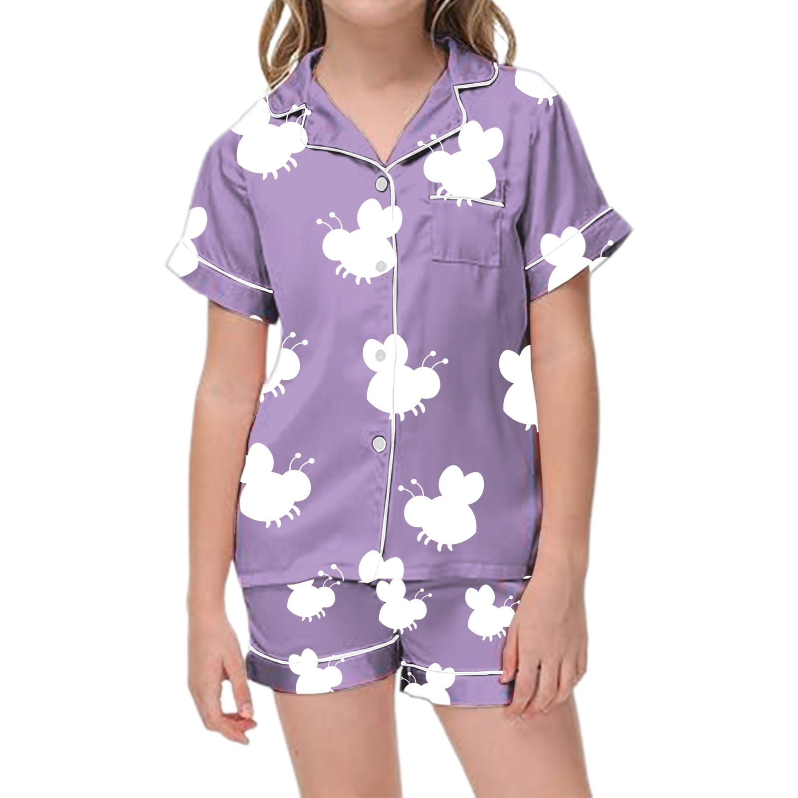 FUZHIQ Toddler Baby Boys Girls Pajamas Short Sets Cartoon Print 2 Piece ...