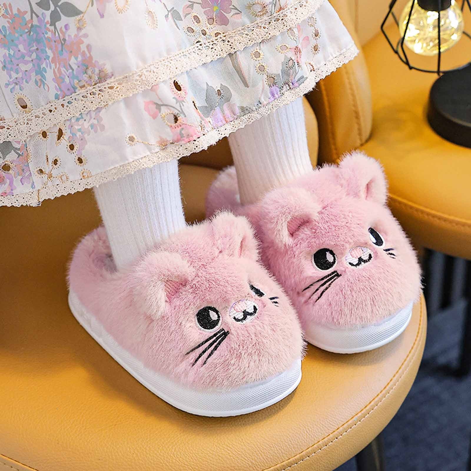 FUZHIQ Toddler House Slippers Size 8 Cartoon Animal Soft Sole Toddler ...