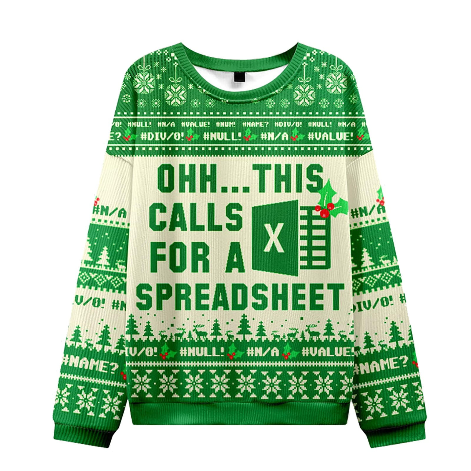 FUZHIQ Ugly Christmas Sweatershirts Excel Christmas Sweatshirts for ...