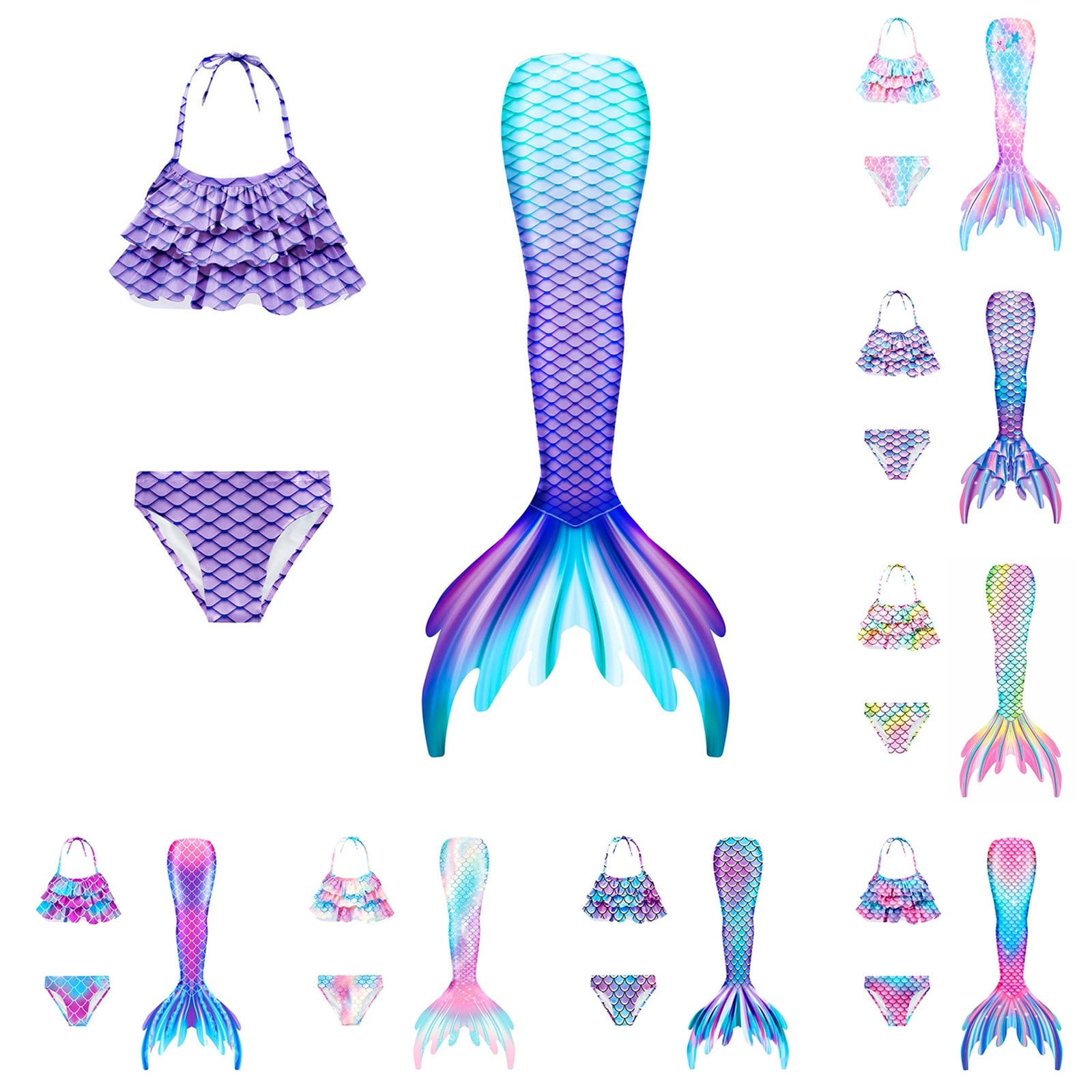 FUZHIQA 3 Piece Swimsuits for Teen Girls Swimsuit Children Girls Bikini ...