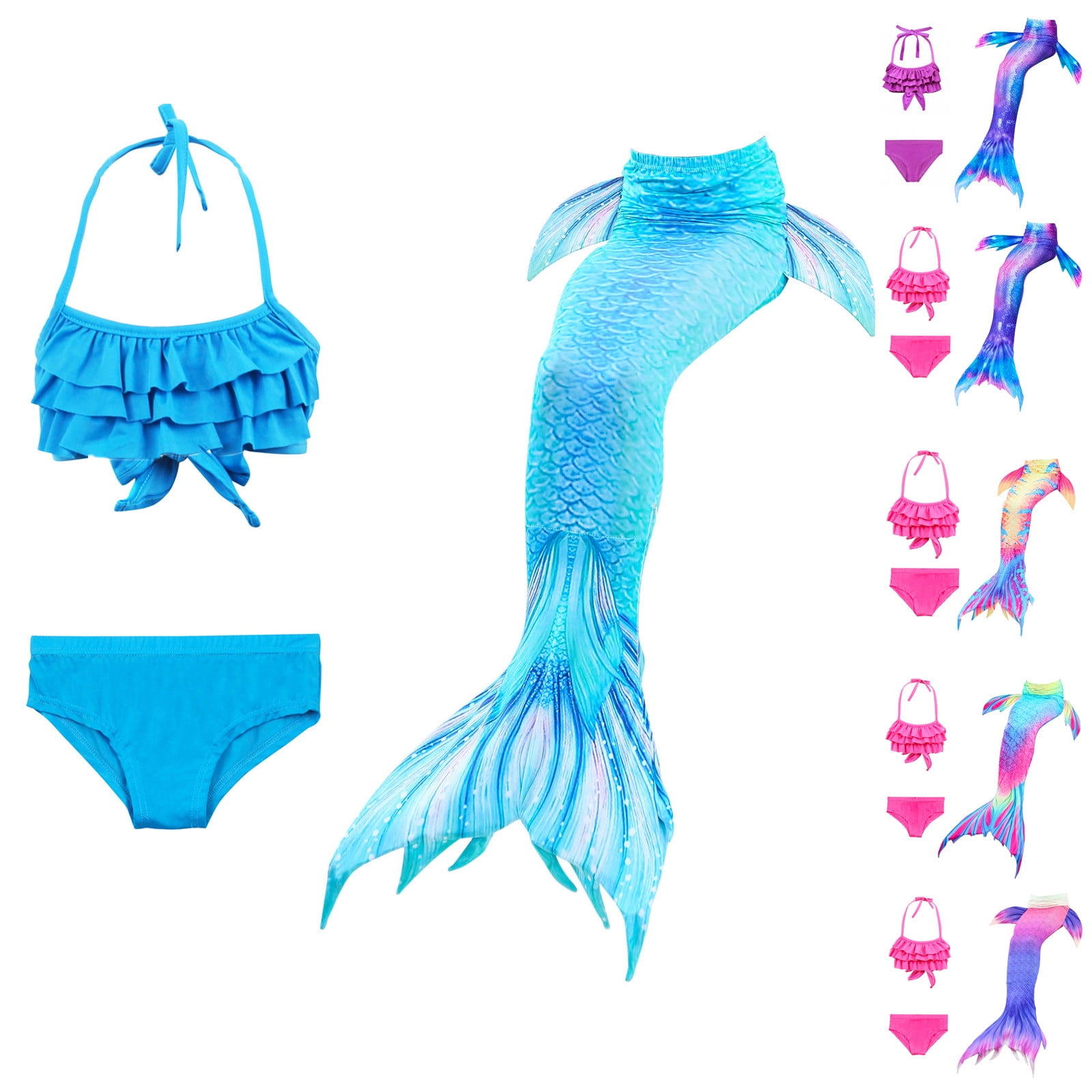 FUZHIQA 3PCs Girl Swimsuit Pink Swimsuit Children Girls Bikini Children ...