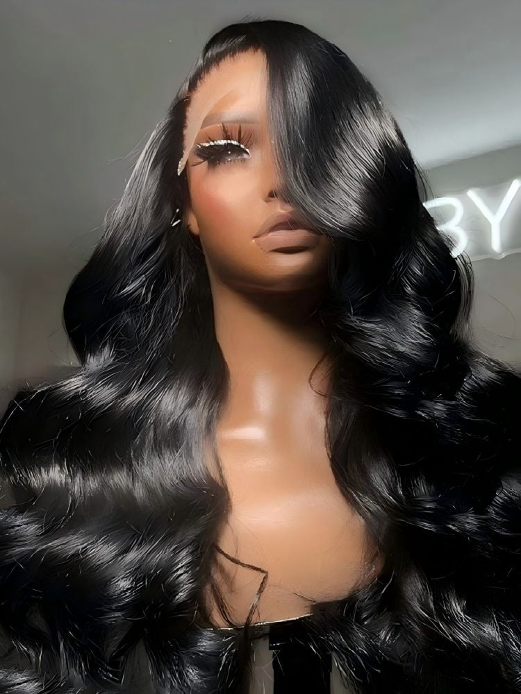 FUZILIN 40 Inch 220% Density Body Wave Brazilian Human Hair Wig, 13x6 ...