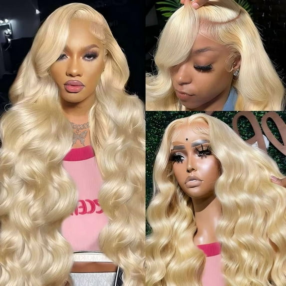 FUZILIN 613 Blonde 13×6 HD Transparent Lace Front Wig Body Wave 220% ...