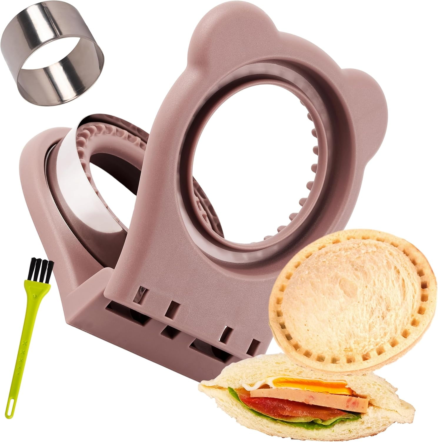 FUZILIN Green Square Sandwich Maker - Crustless PB&J Sealer & Cutter ...