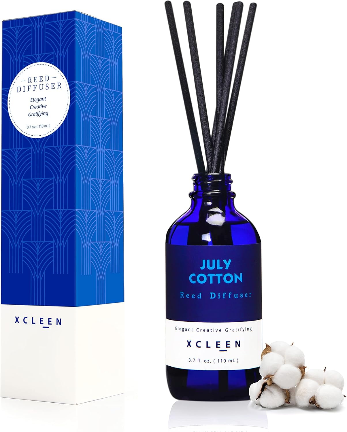 FUZILIN Vanilla Coconut Milk 3.7oz Reed Diffuser Set for Home, Bedroom ...