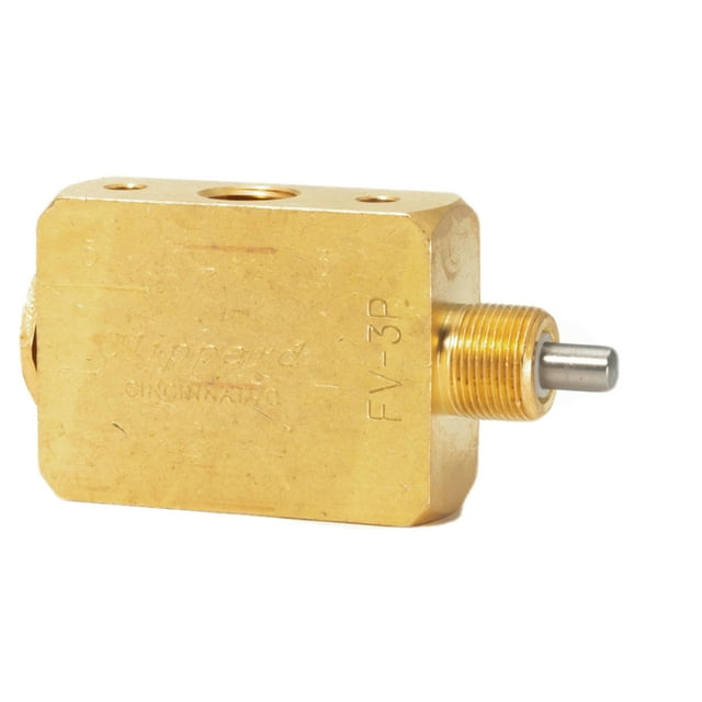FV-3P Plunger Actuated Spring Return Valve, 1/8 NPT 3-Way Spool ...