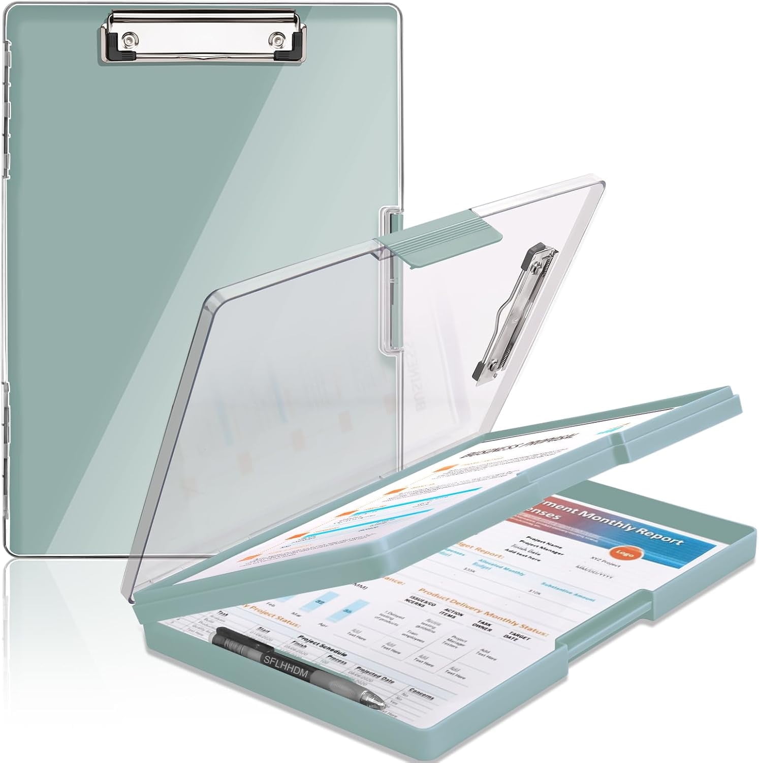 FV Clipboard with Storage,Heavy Duty Clip Boards8.5x11 with2 Storage ...