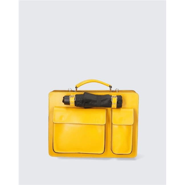 FV7005-Yellow Italian Artisan Unisex Genuine Cow Hide Leather Business ...