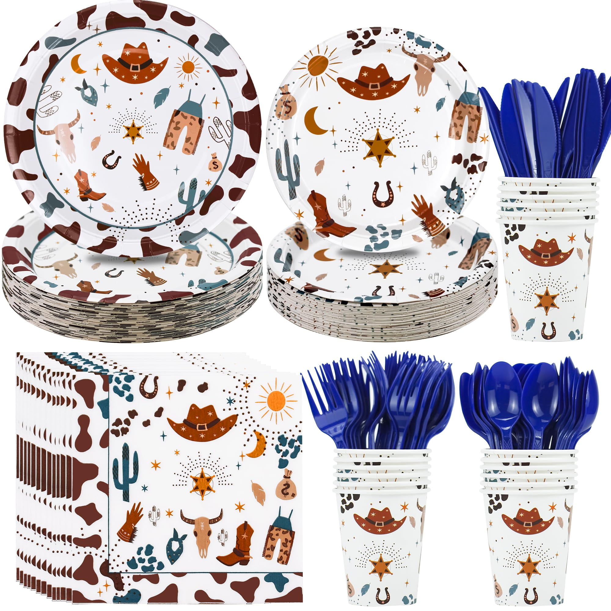 FVABO Western Cowboy Party Decorations Tableware - Cowboy Birthday ...