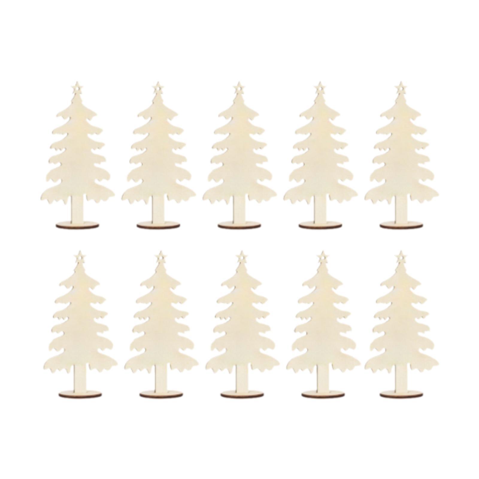 FVDPWYE 10 Pieces Christmas Tree Cutouts Blank Wood Pieces Unfinished ...