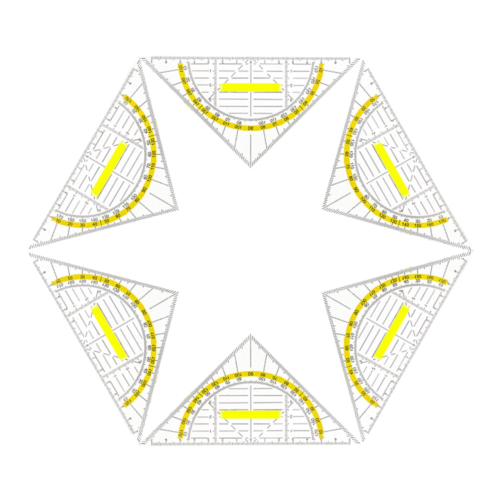 FVDPWYE 6 Pieces Set Square Protractor with Detachable Handle Drawing ...