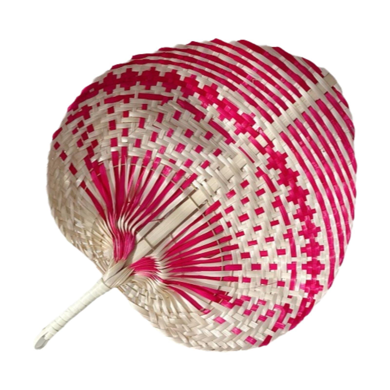 FVDPWYE Bamboo Hand Fan Chinese Weaving Heart Shaped Outdoor Woven Leaf ...