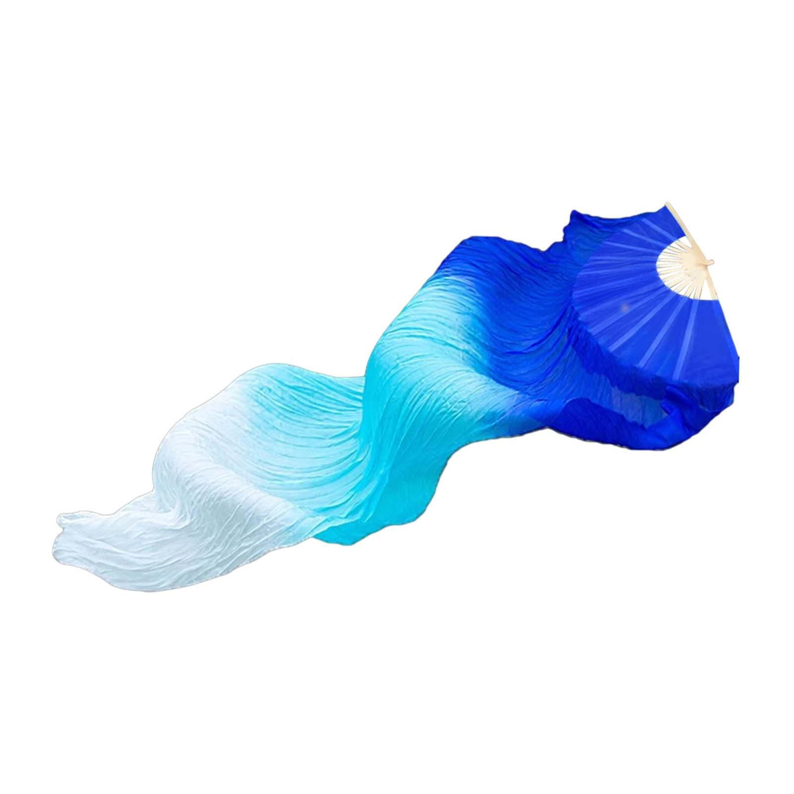 FVDPWYE Belly Dance Faux Silk Veil Fan Colorful Worship Dance Line ...