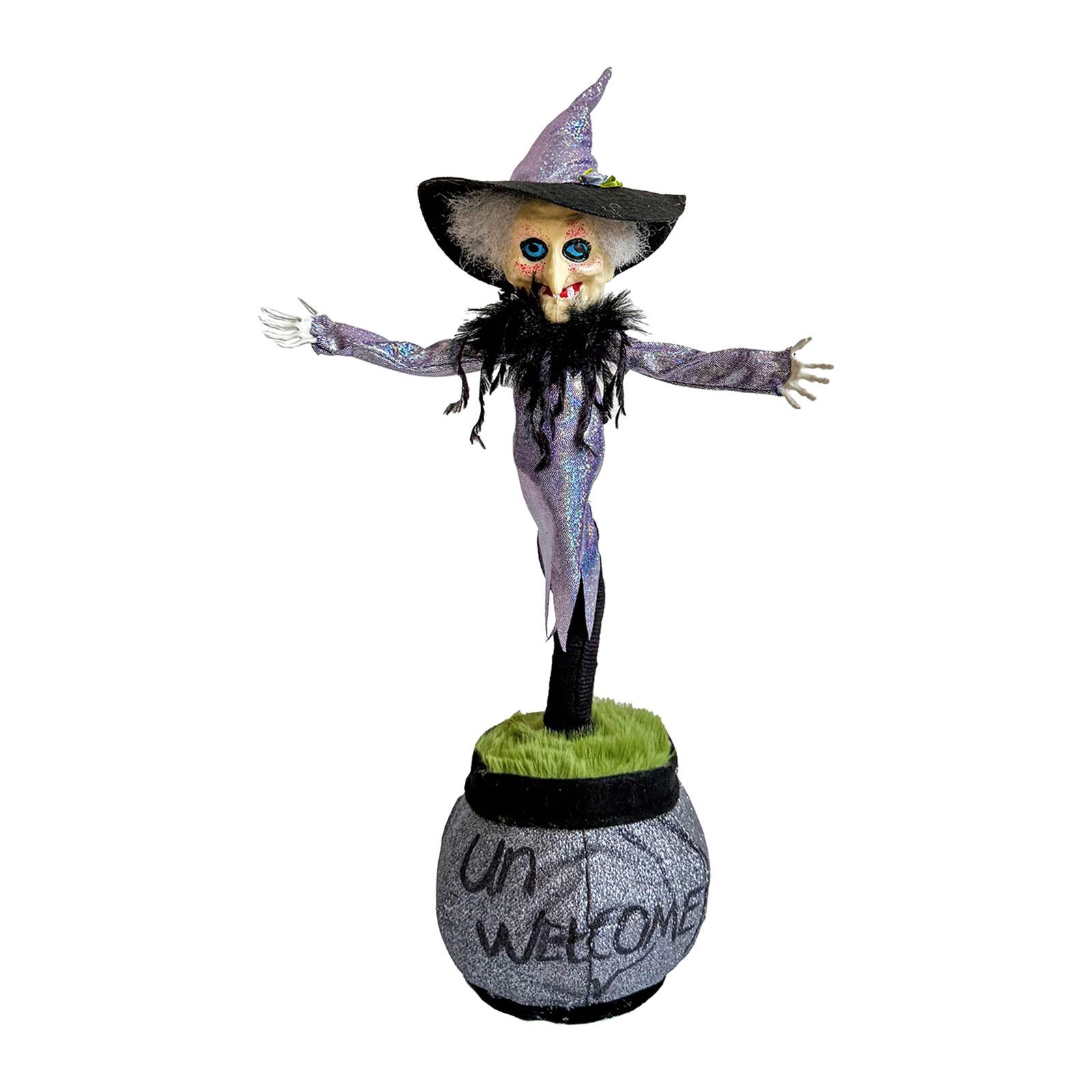 FVDPWYE Electric Halloween Witch Toy Scary Sound Prop for Bedroom ...