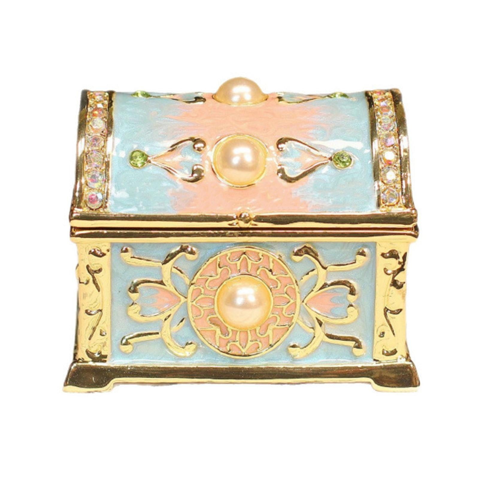 FVDPWYE Treasure Chest Jewelry Box Enamel Trinket Box Treasure Box ...